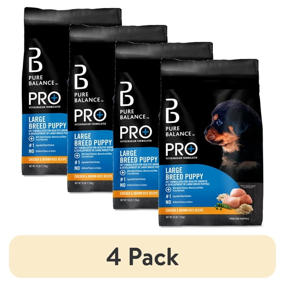 (4 pack) Pure Balance Pro+ Chicken and Brown Rice Large Breed Puppy ...