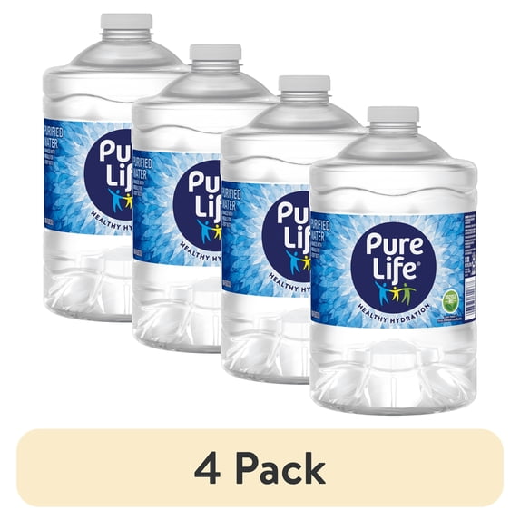 (4 pack) Pure Life Purified Water, 3 Liter, Single Plastic Jug ...