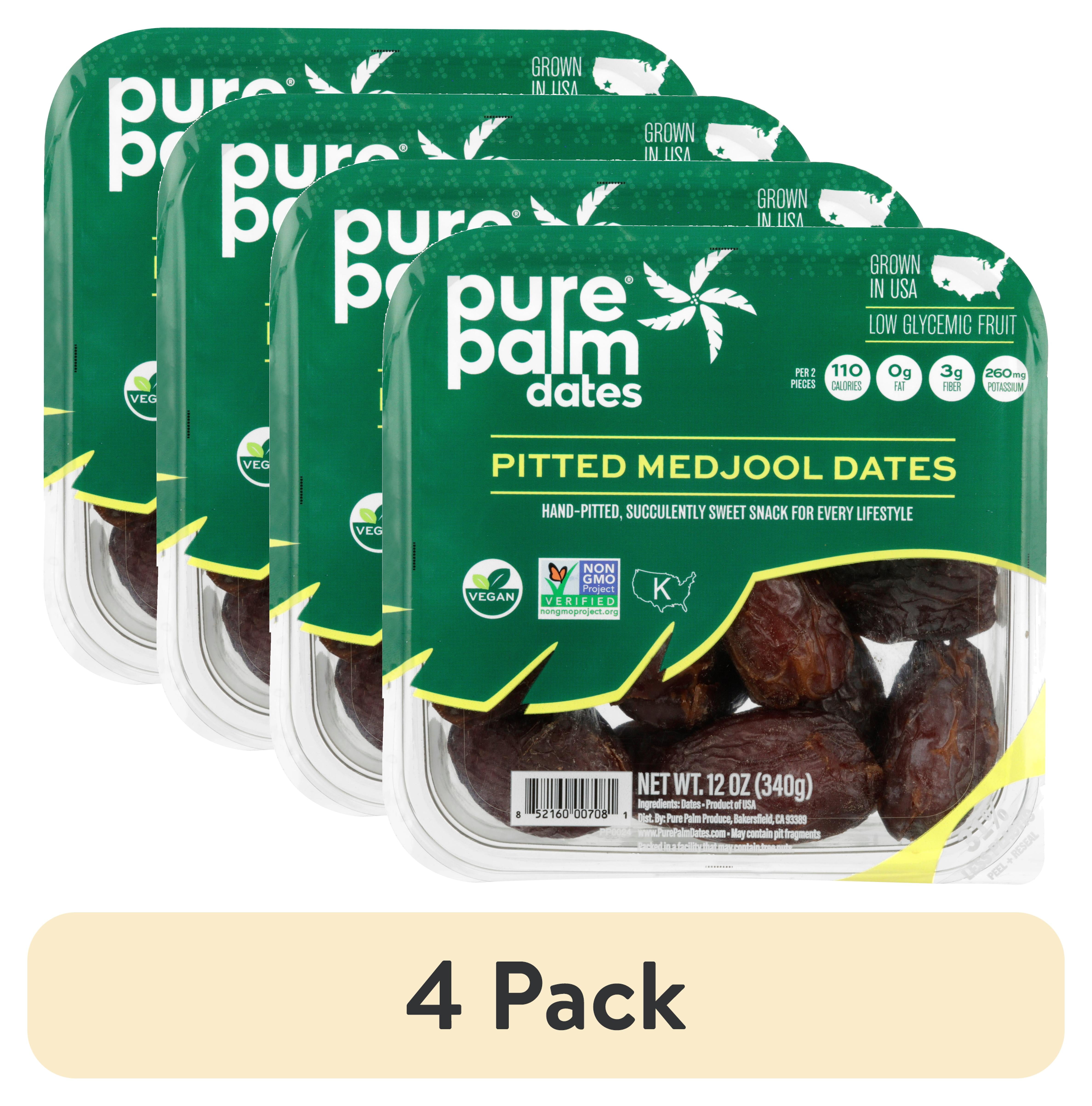 (4 pack) Pure Palm "Pit Free" Medjool Dates, 12 oz - Walmart.com