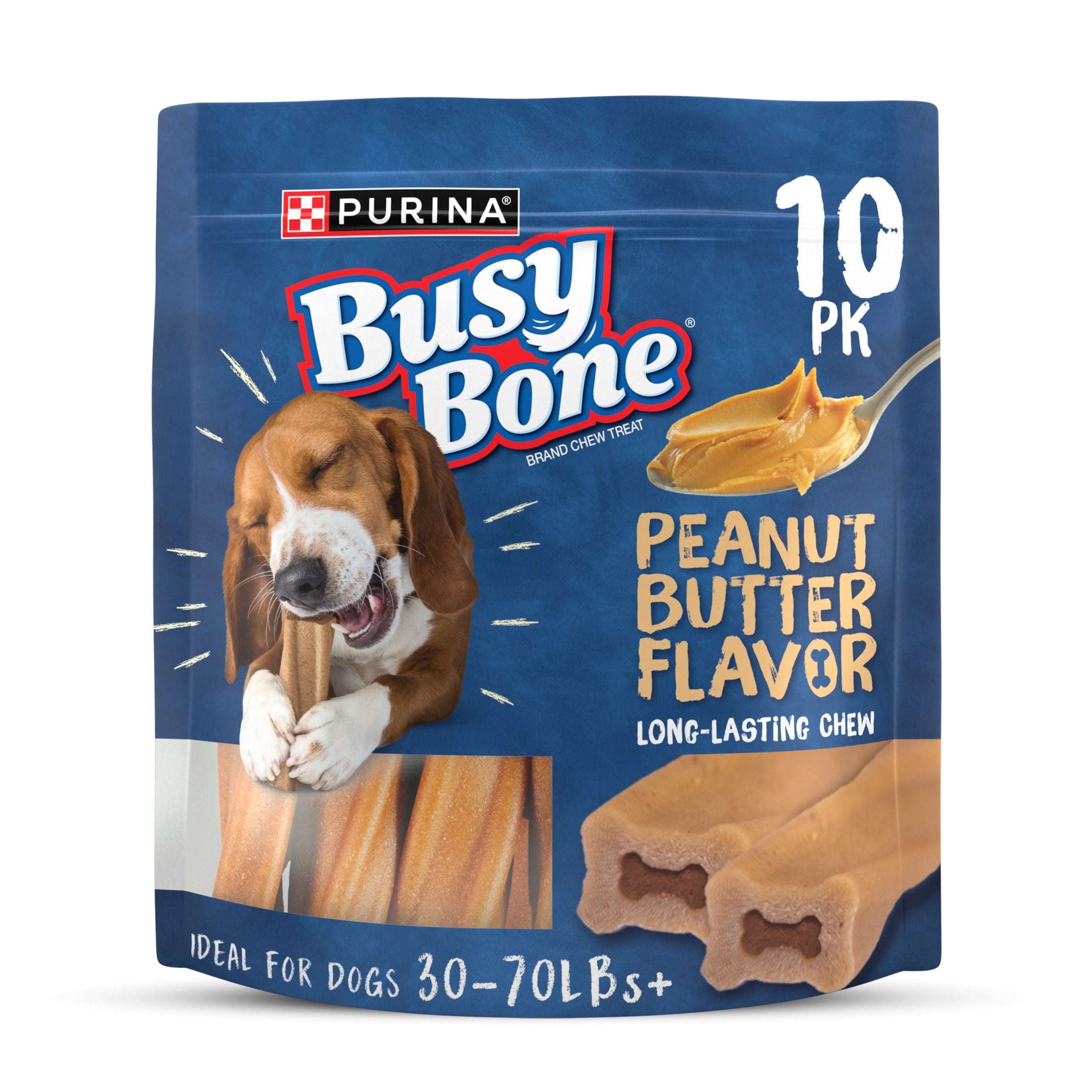 (4 pack) Purina Busy Bone Dog Treats, Peanut Butter Flavor Long-Lasting ...