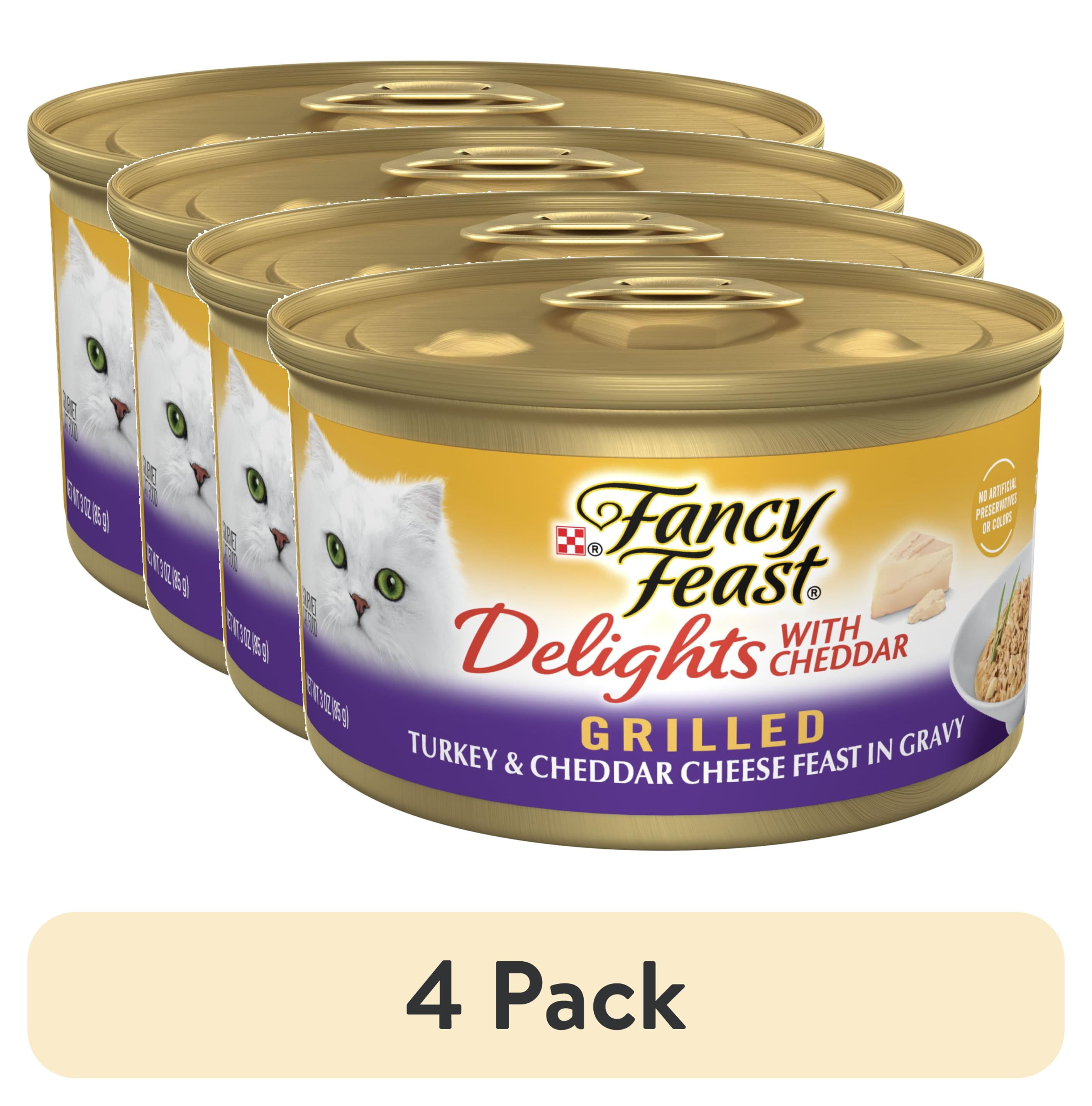 (4 pack) Purina Fancy Feast Delights with Cheddar Wet Cat Food, Grilled ...