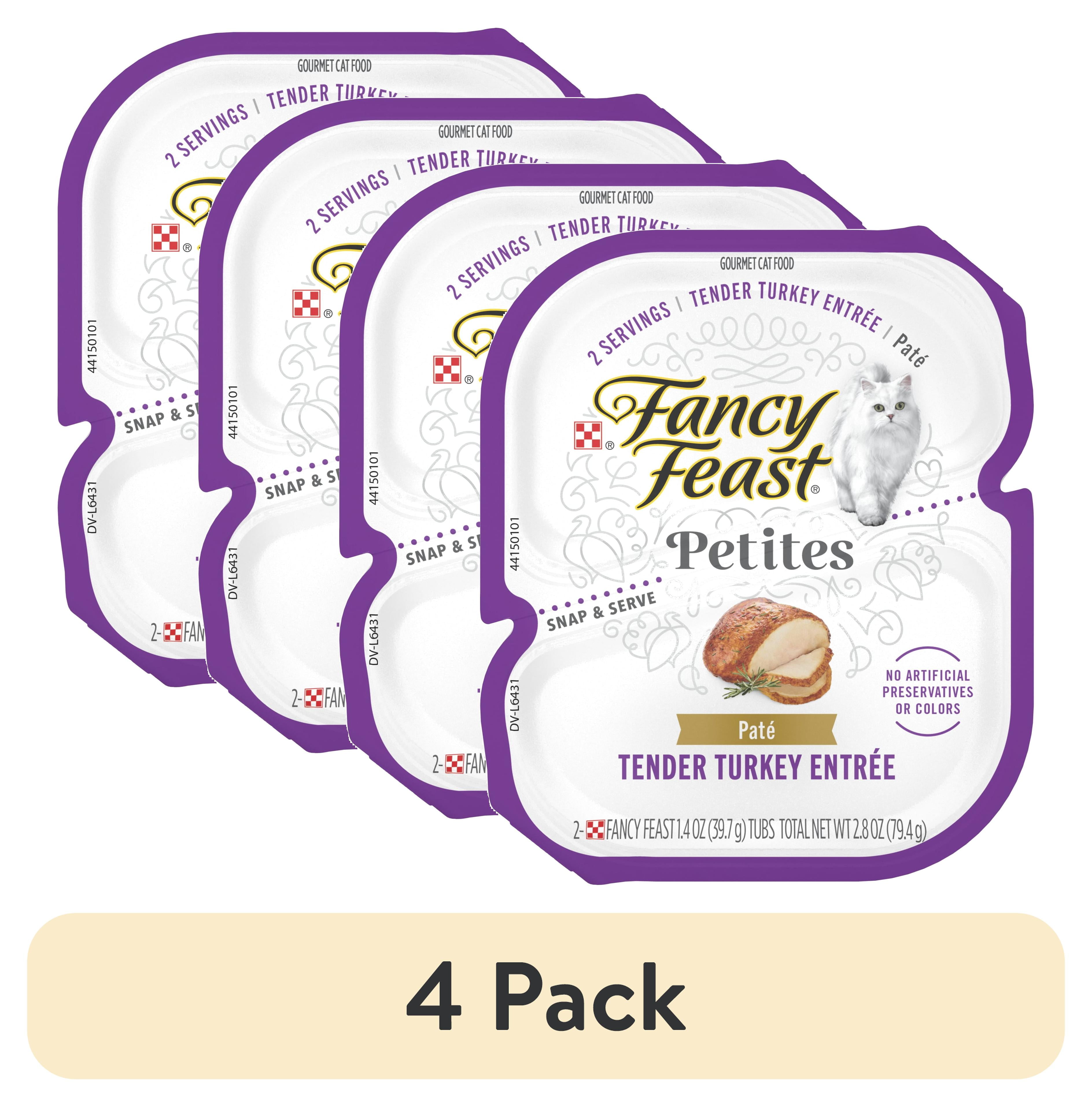 (4 pack) Purina Fancy Feast Petites Tender Turkey Entrée Gourmet Wet ...