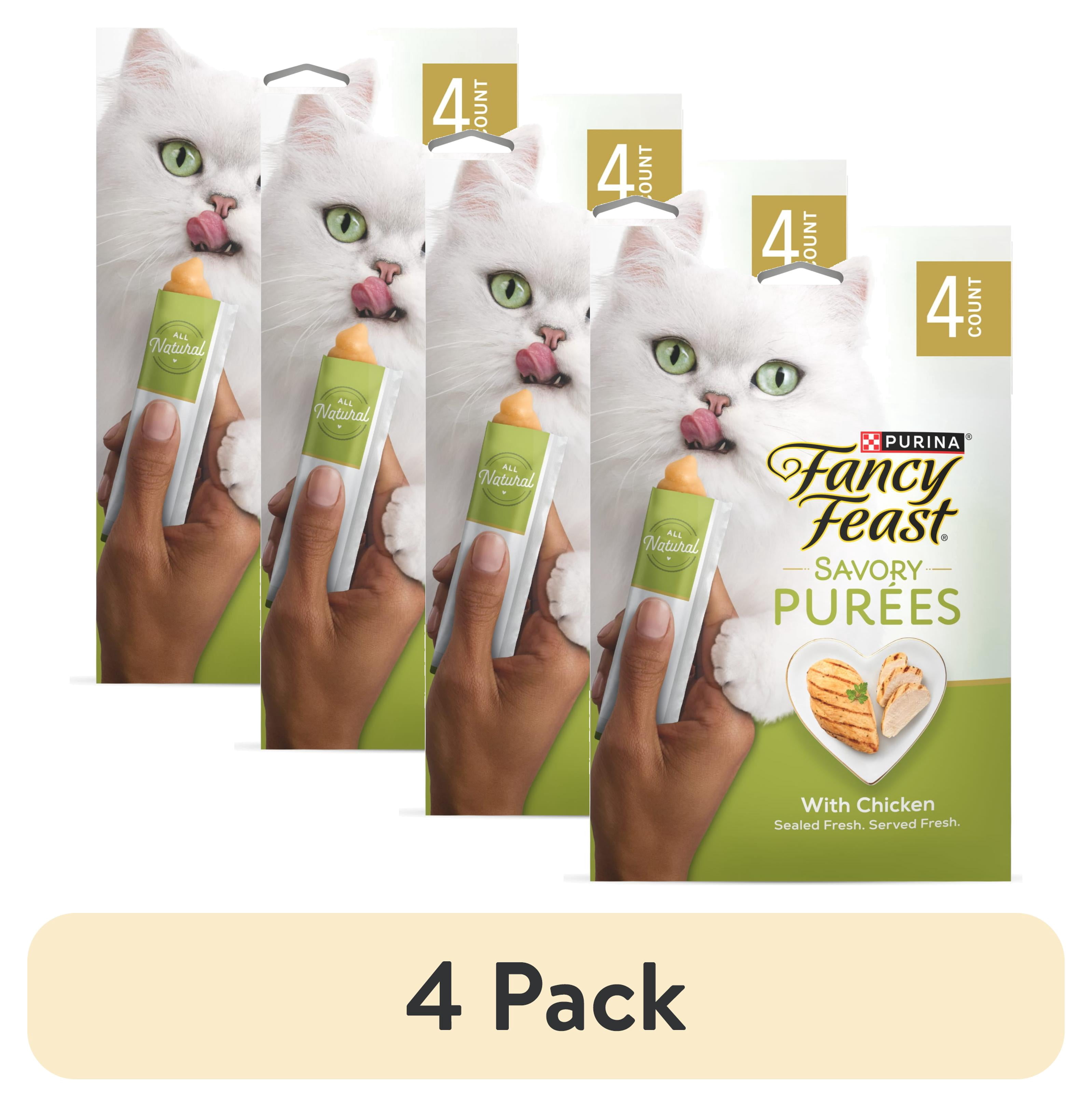 (4 pack) Purina Fancy Feast Savory Purees With Chicken Lickable Cat ...