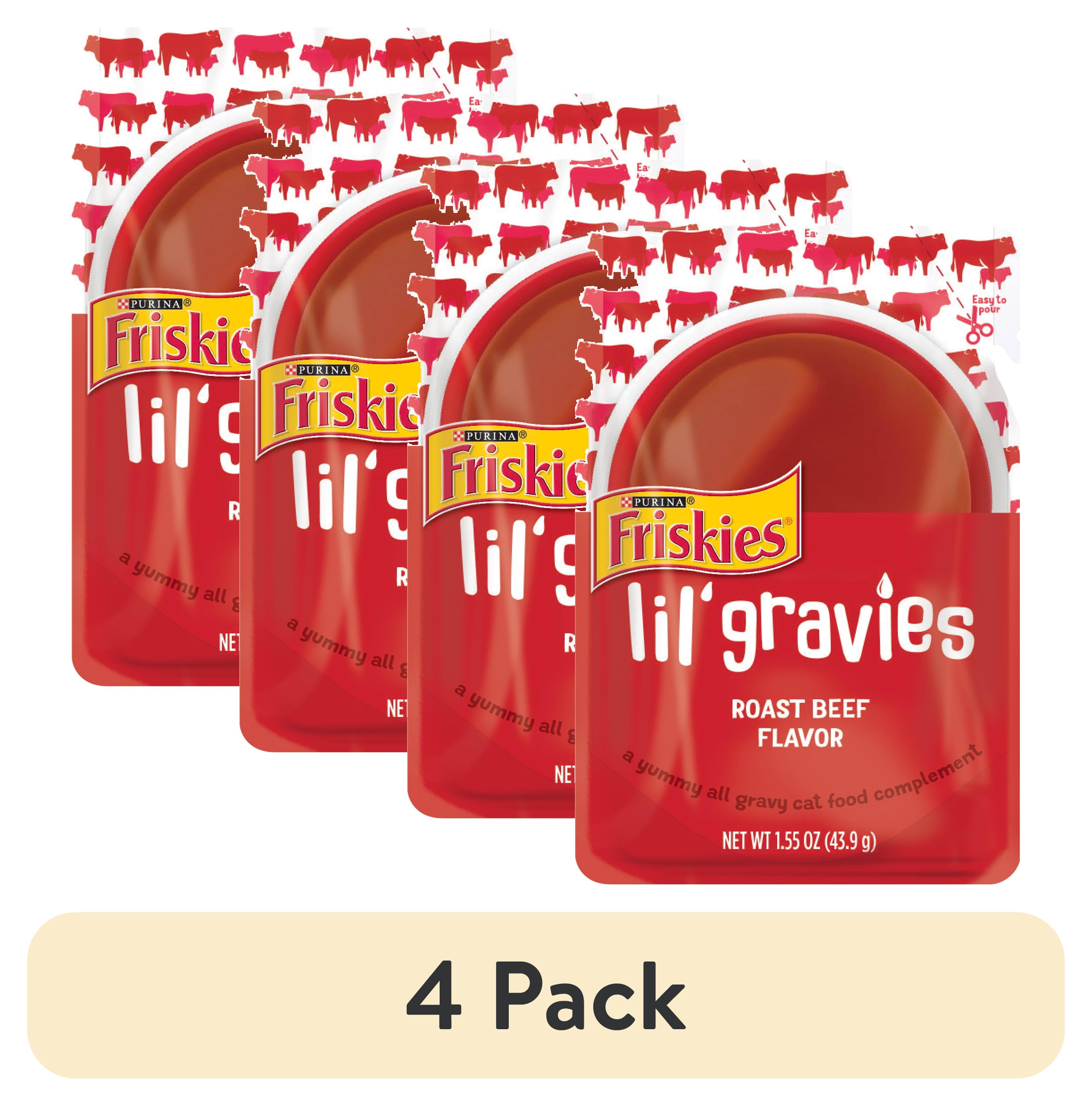 (4 pack) Purina Friskies Lil Gravies, Roast Beef Flavor Gravy, Wet Cat ...