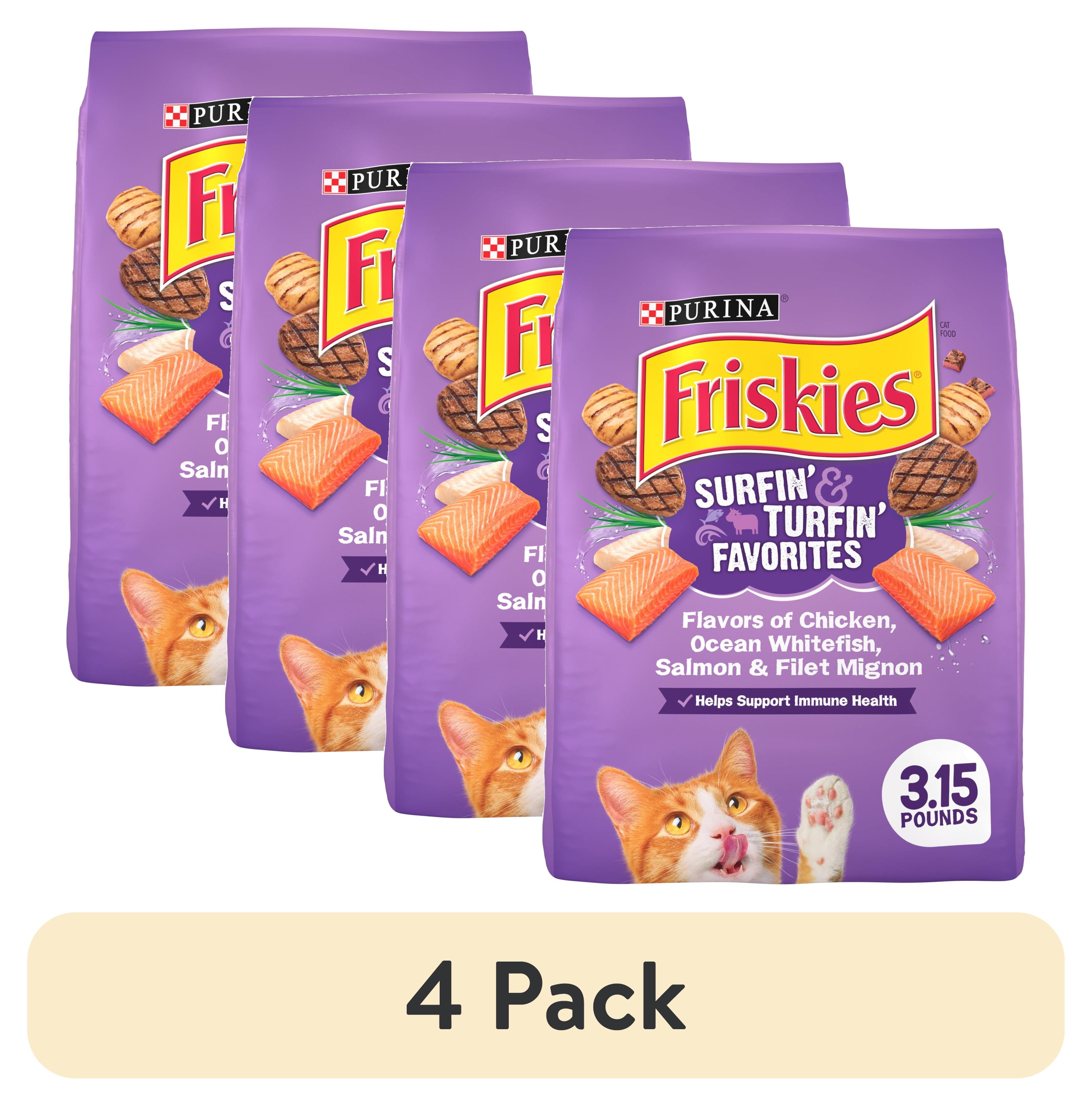 (4 pack) Purina Friskies Surfin and Turfin Favorites Dry Cat Food ...