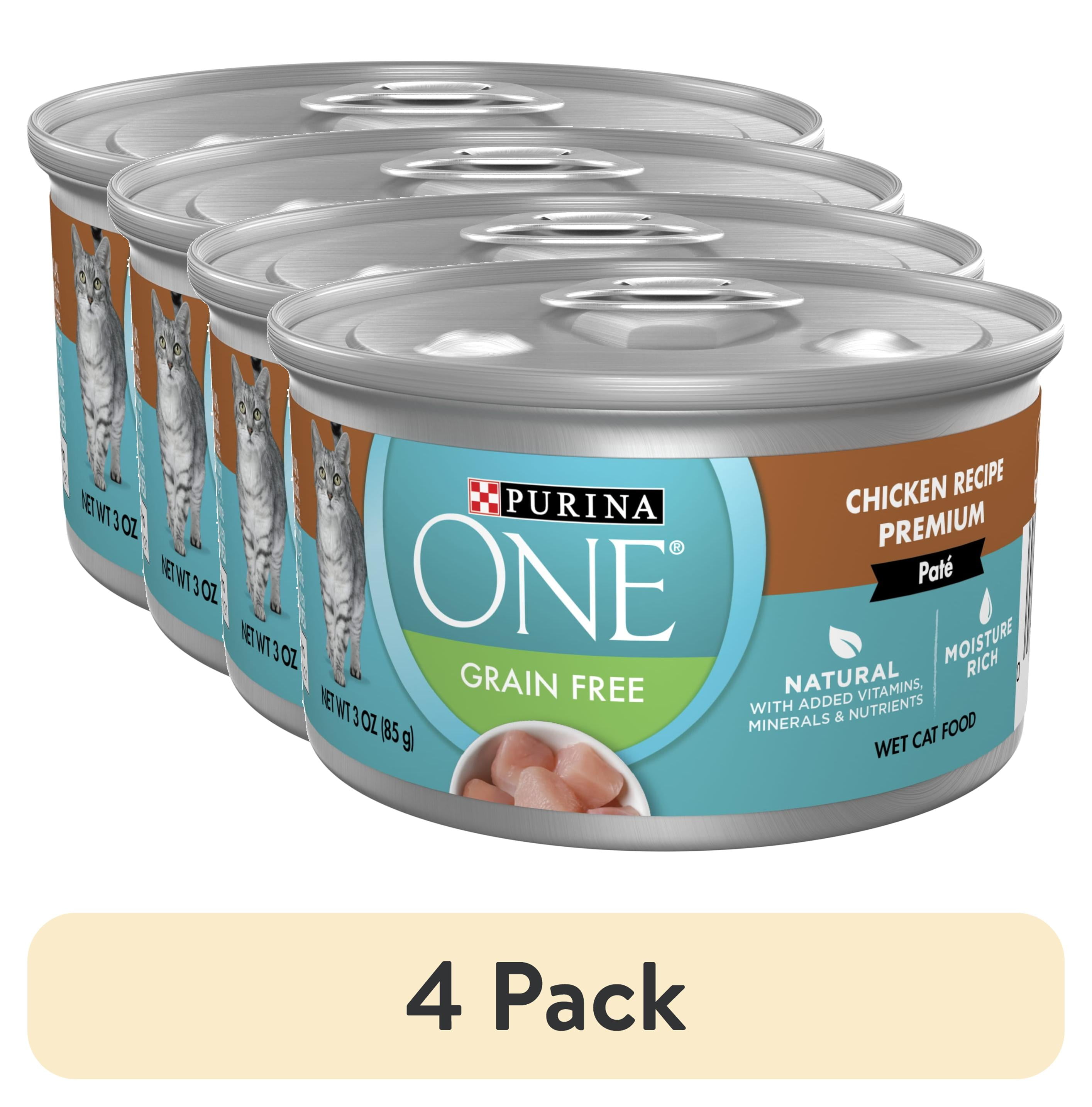 (4 pack) Purina ONE Pate, Natural Grain Free, Soft Chicken, Wet Cat ...