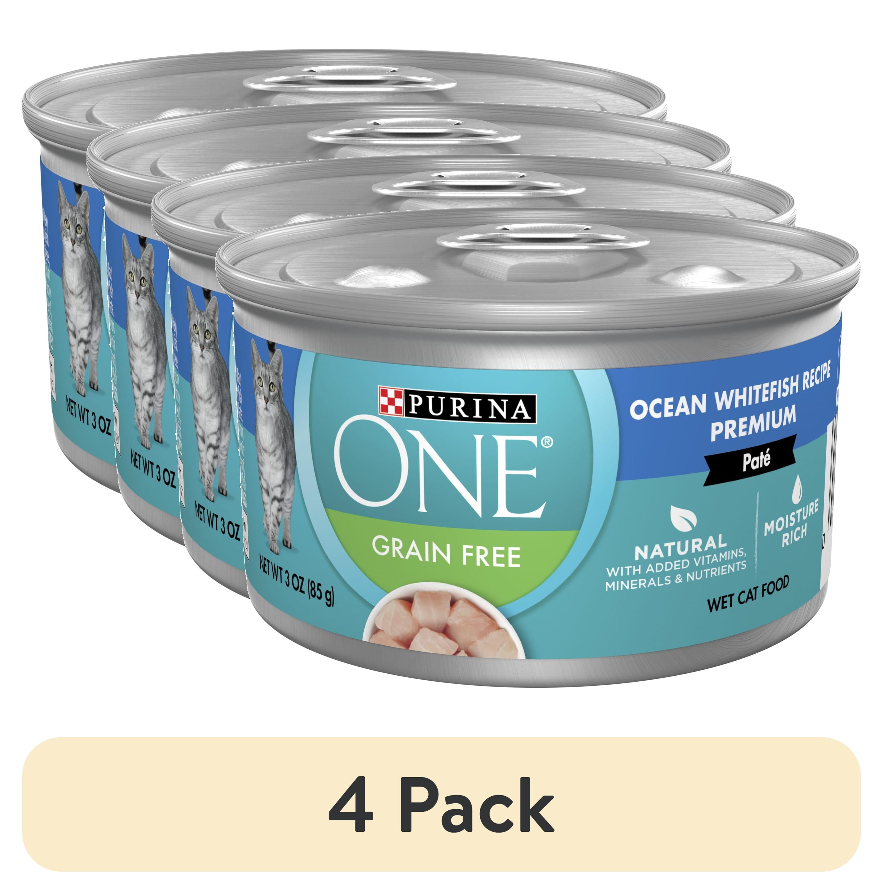 (4 pack) Purina ONE Pate, Natural Grain Free, Wet Cat Food, Oceanwhite ...