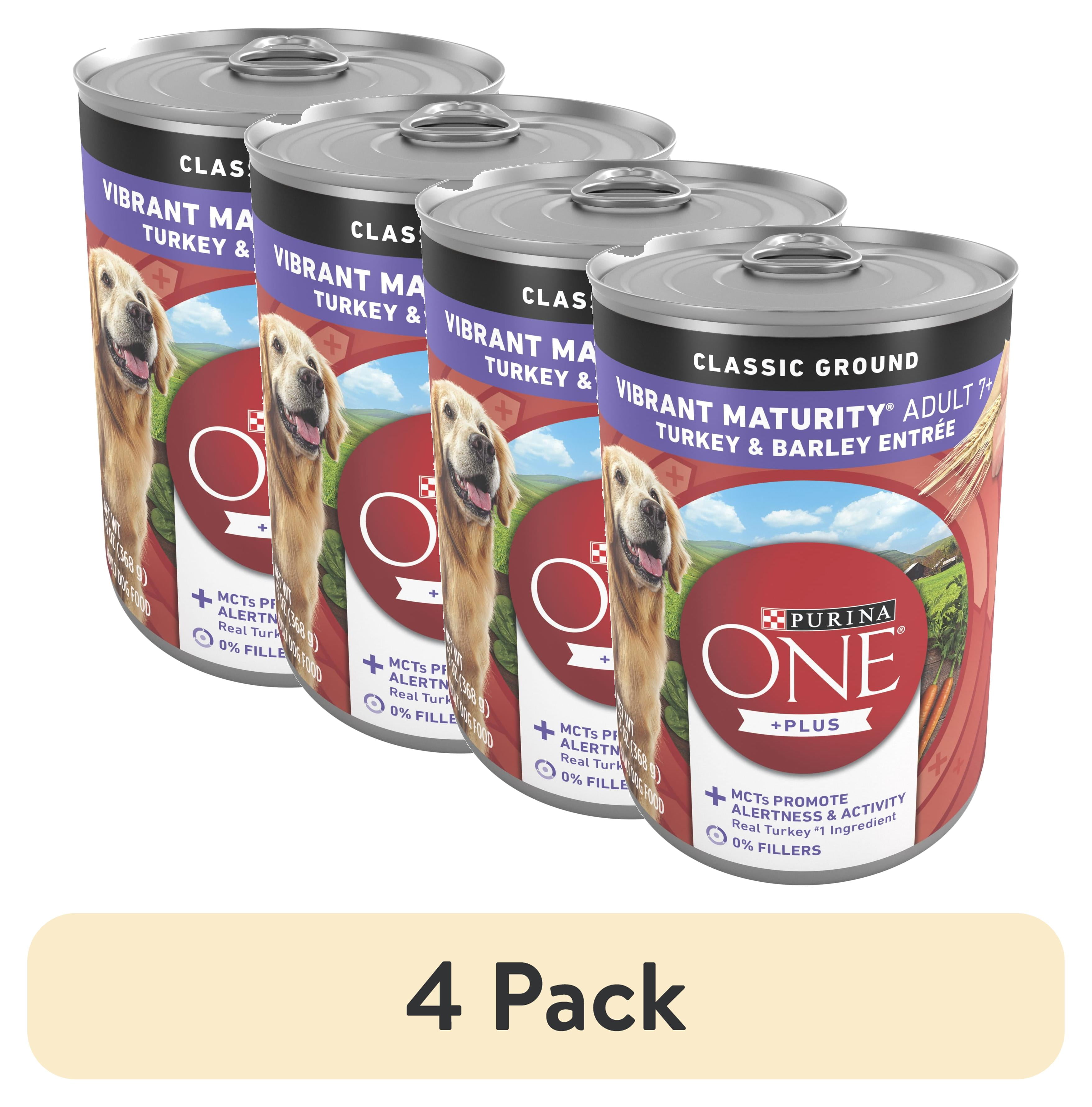 (4 pack) Purina ONE Plus Wet Dog Food for Senior Dogs, Classic Ground ...