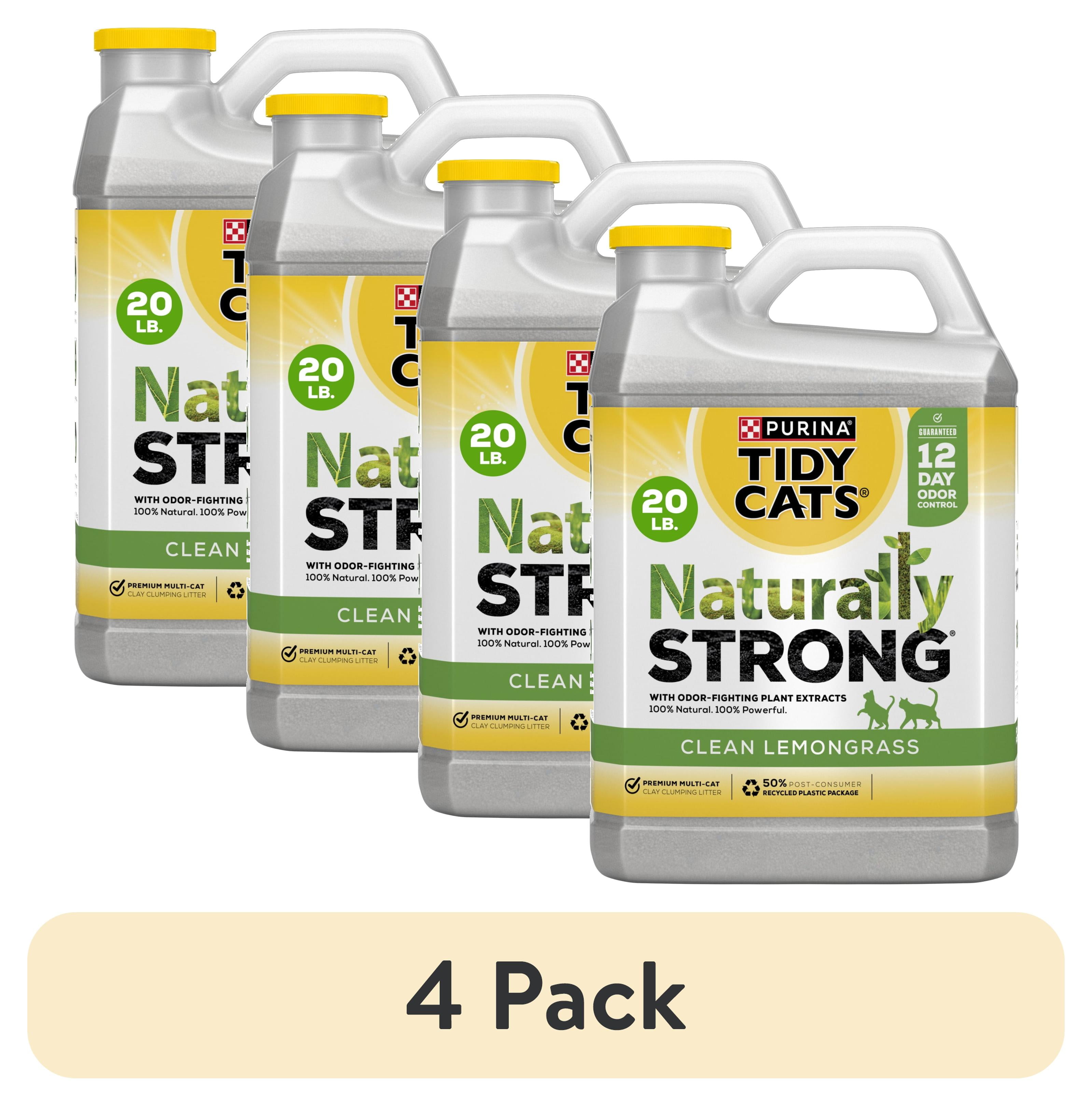 (4 pack) Purina Tidy Cats Naturally Strong Clumping Cat Litter, Low ...