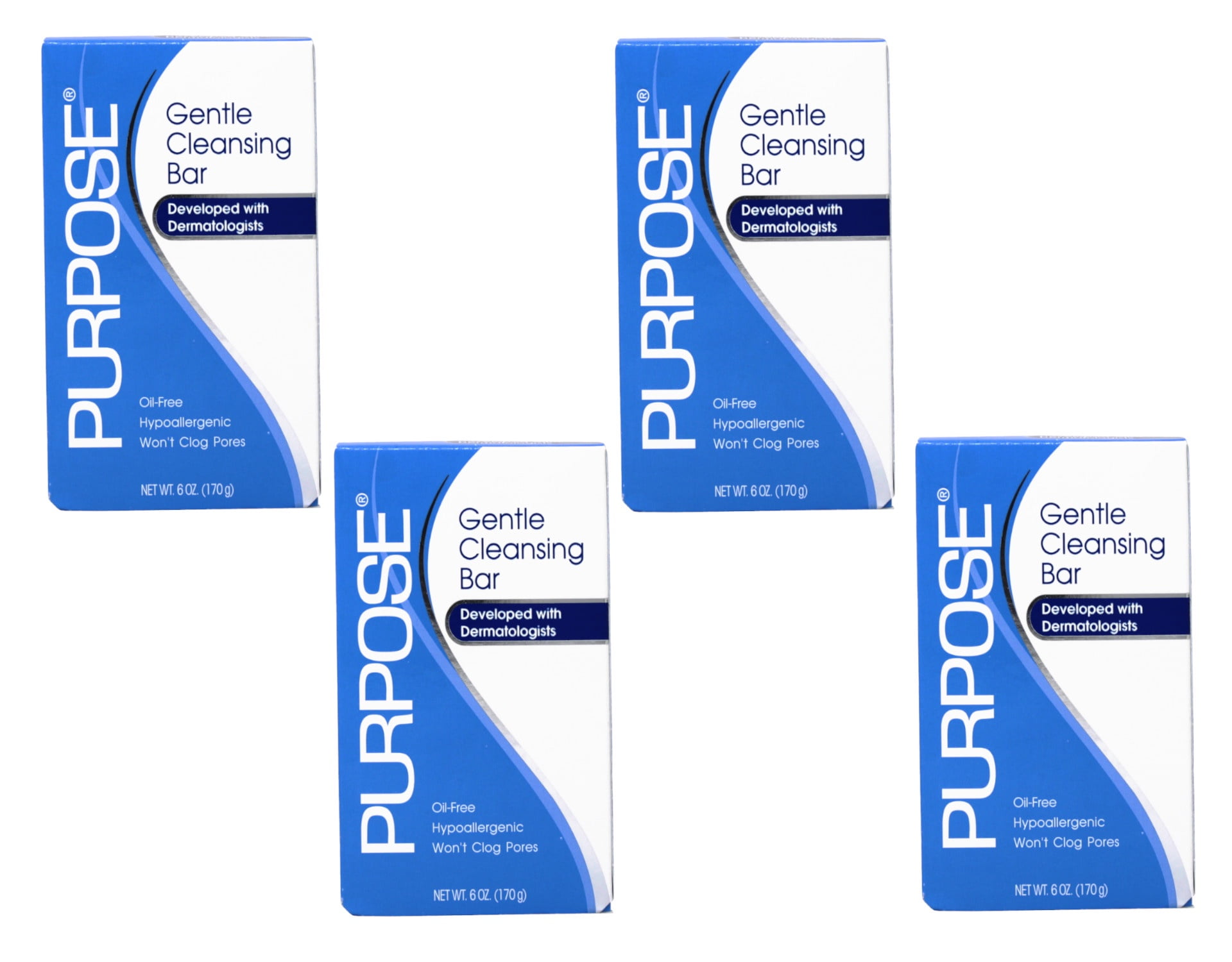 (4 pack) Purpose Gentle Cleansing Facial Bar, All Skin Types, 3.6 oz ...