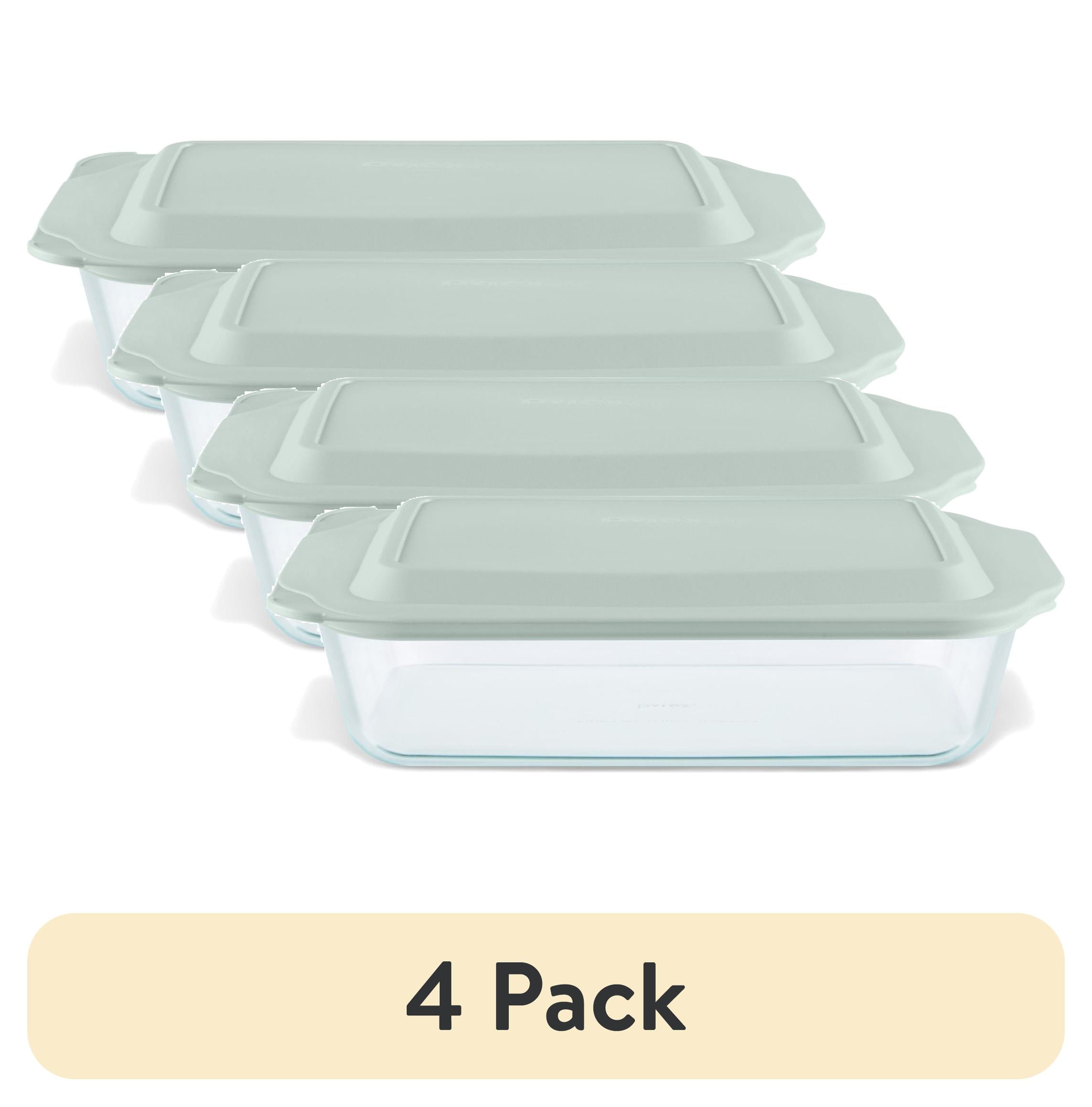 (4 pack) Pyrex Deep 9" x 13" Bakeware Dish with Sage Lid - Walmart.com