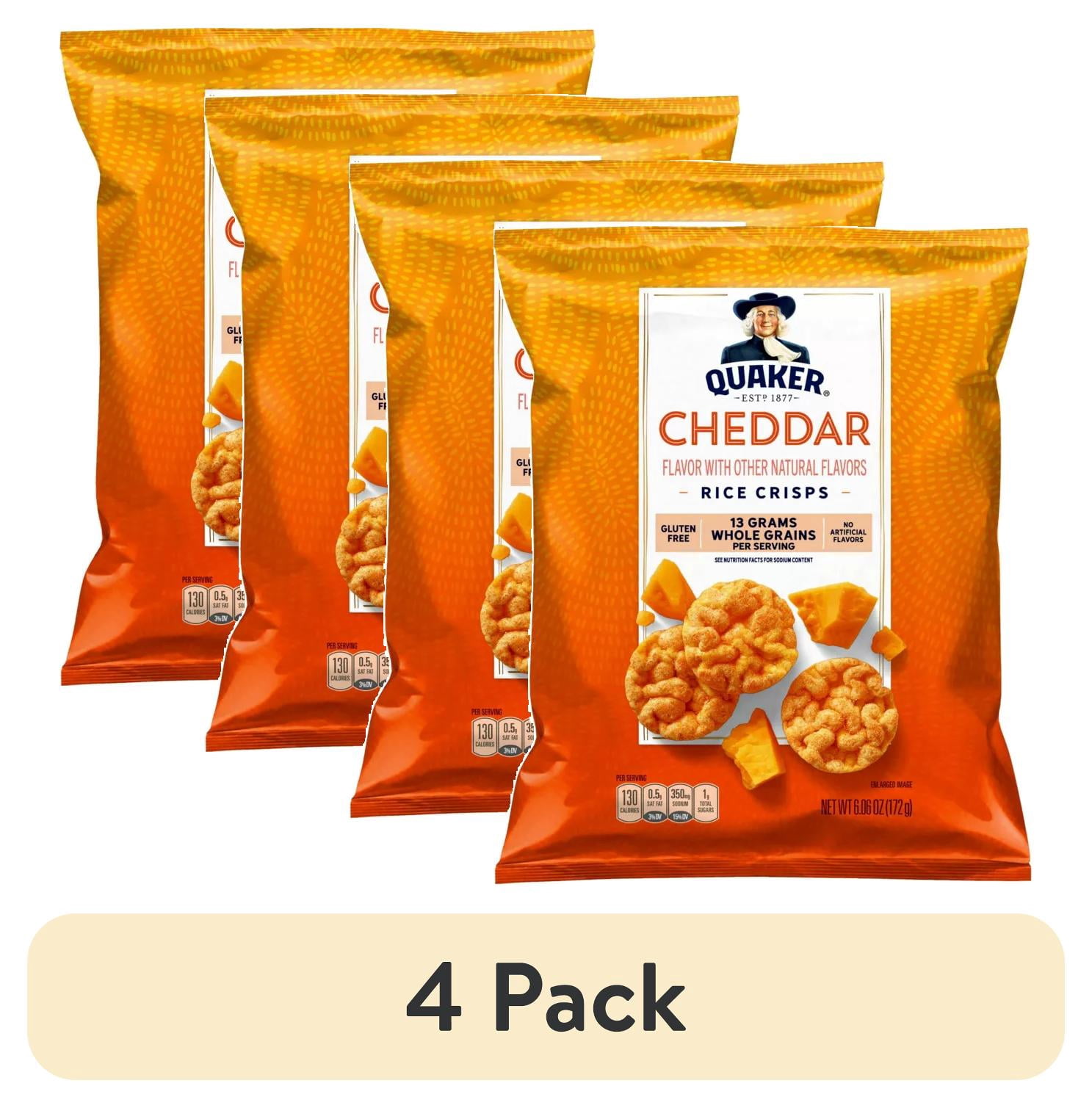 (4 pack) Quaker Cheddar Gluten Free Popped Rice Crisps - 6.06oz ...