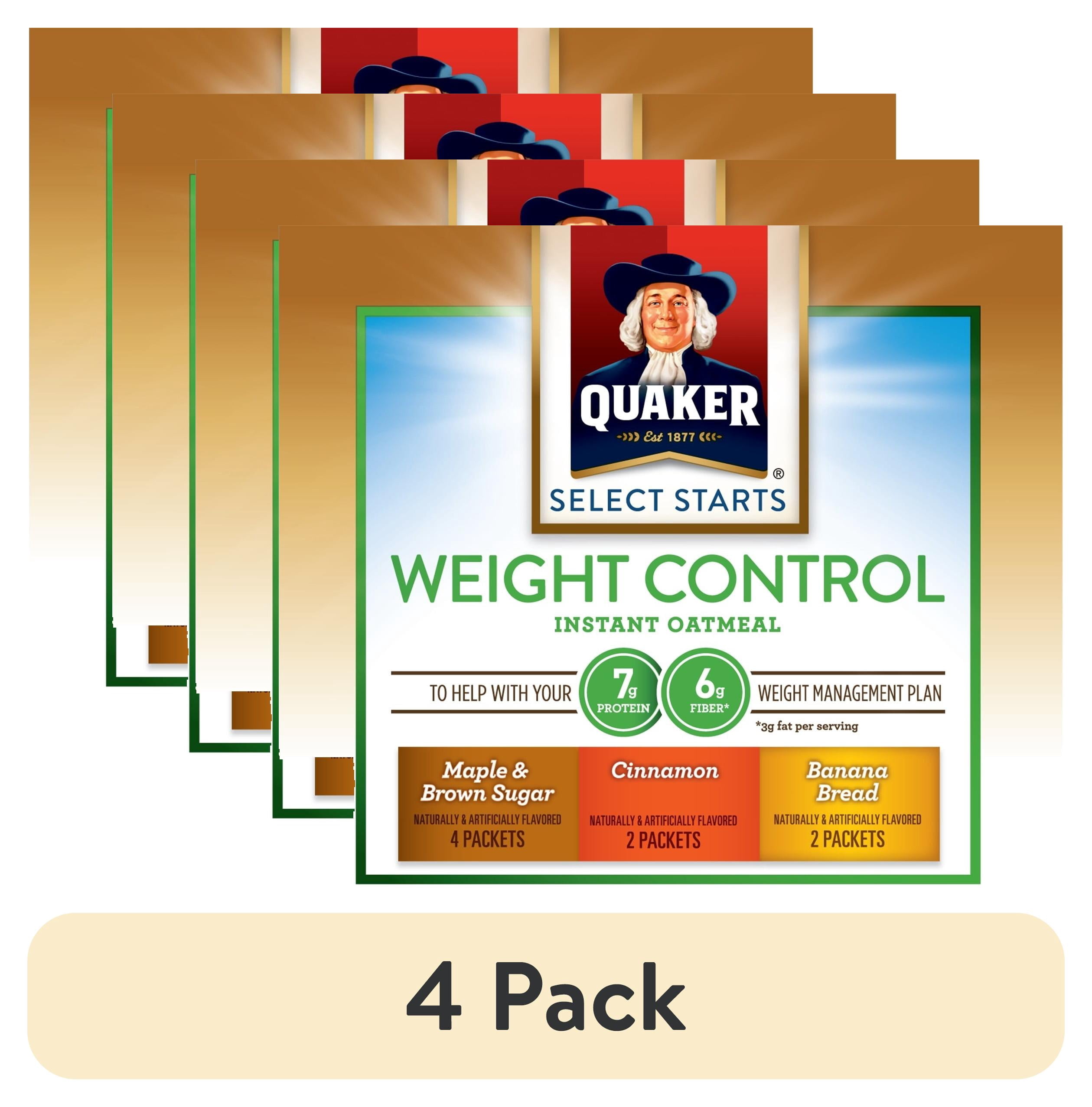 (4 pack) Quaker Instant Oatmeal, Weight Control Variety Pack, 8 Packets ...
