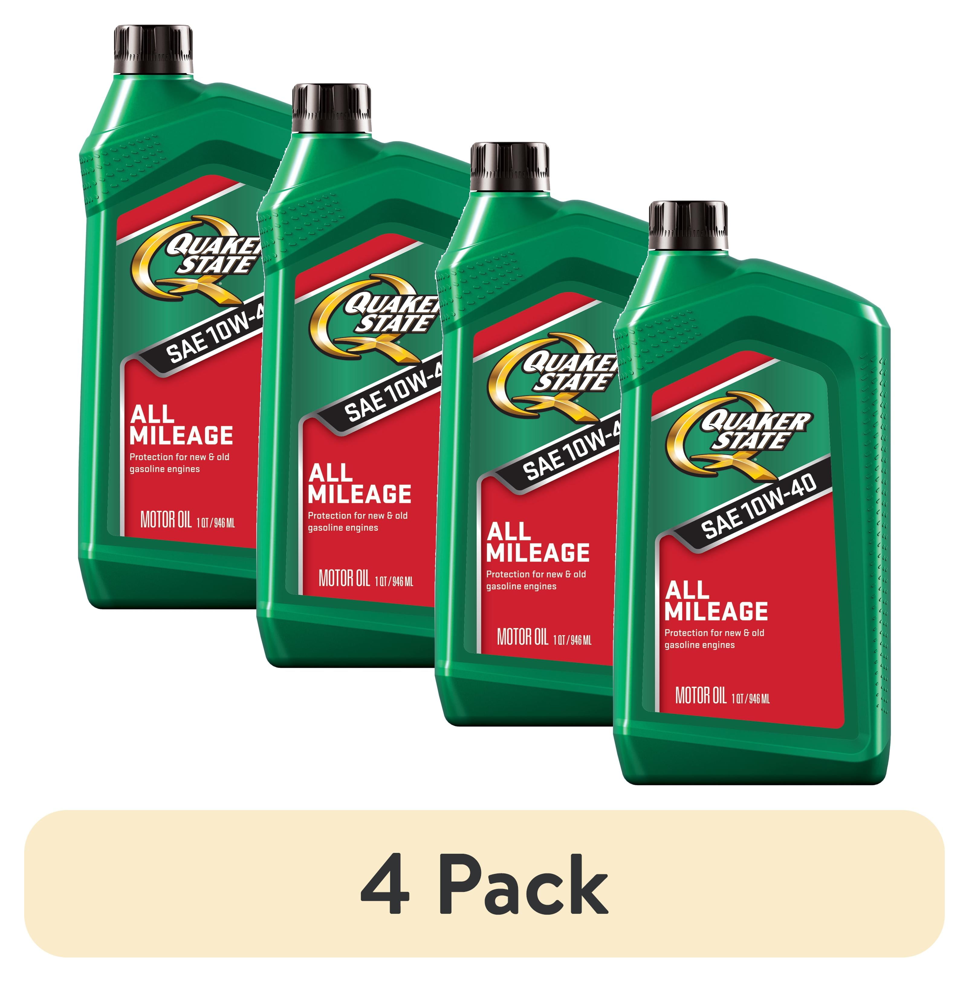 (4 pack) Quaker State All Mileage 10W-40 Motor Oil, 1 Quart - Walmart.com