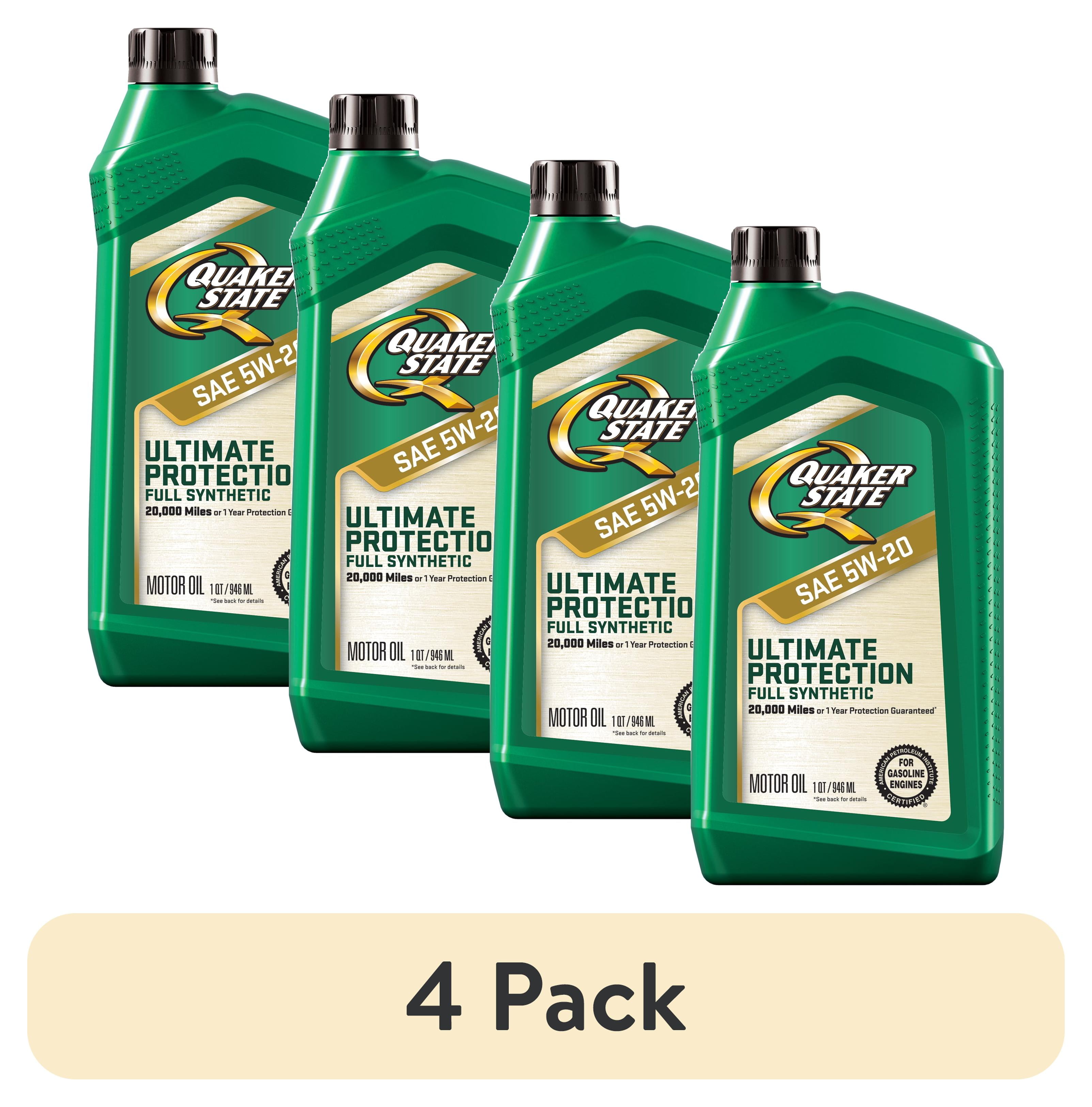 (4 pack) Quaker State Ultimate Protection Full Synthetic 5W-20 Motor ...