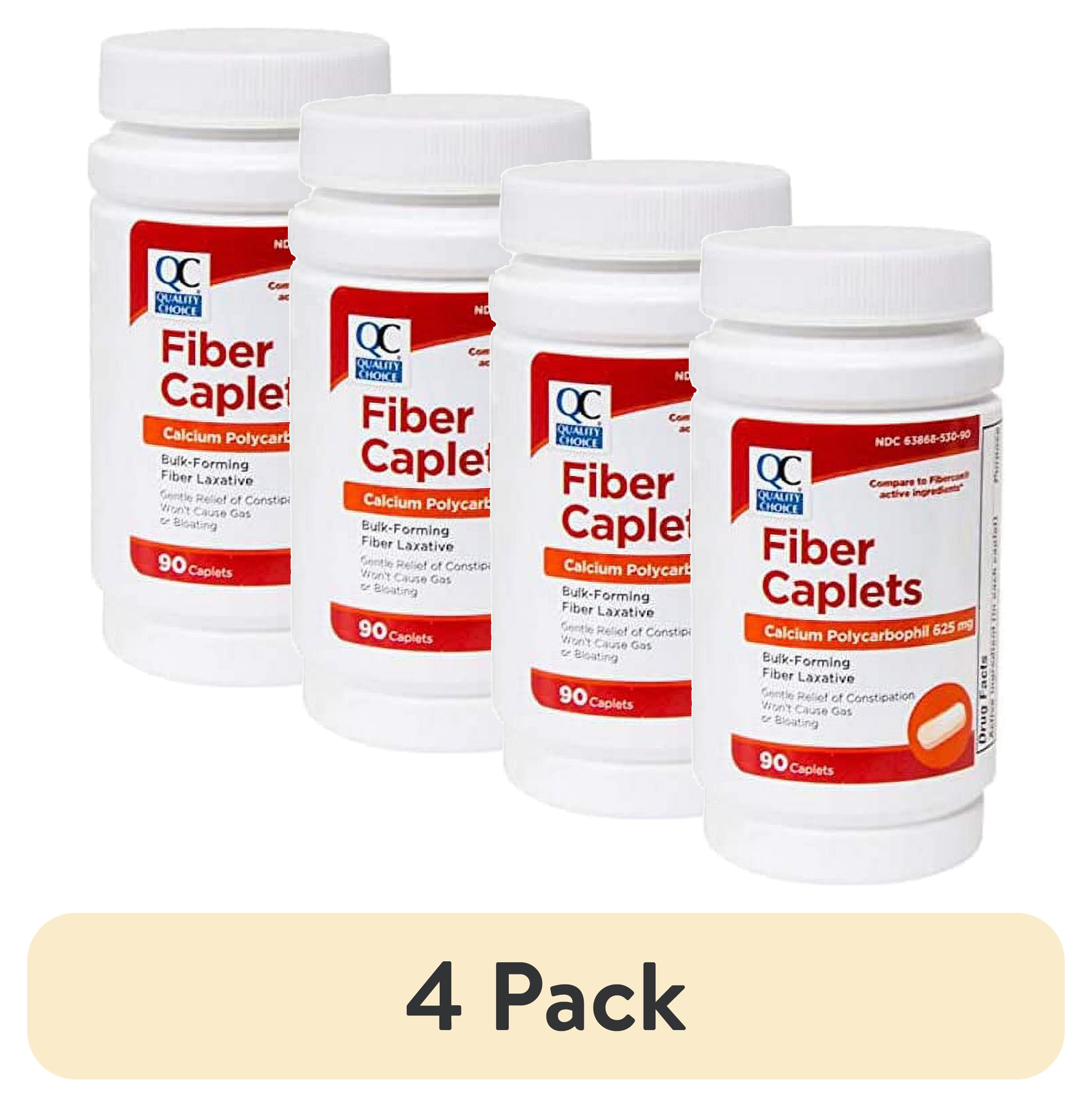 (4 pack) Quality Choice Fiber Therapy Caplets, Safe and Comfortable ...