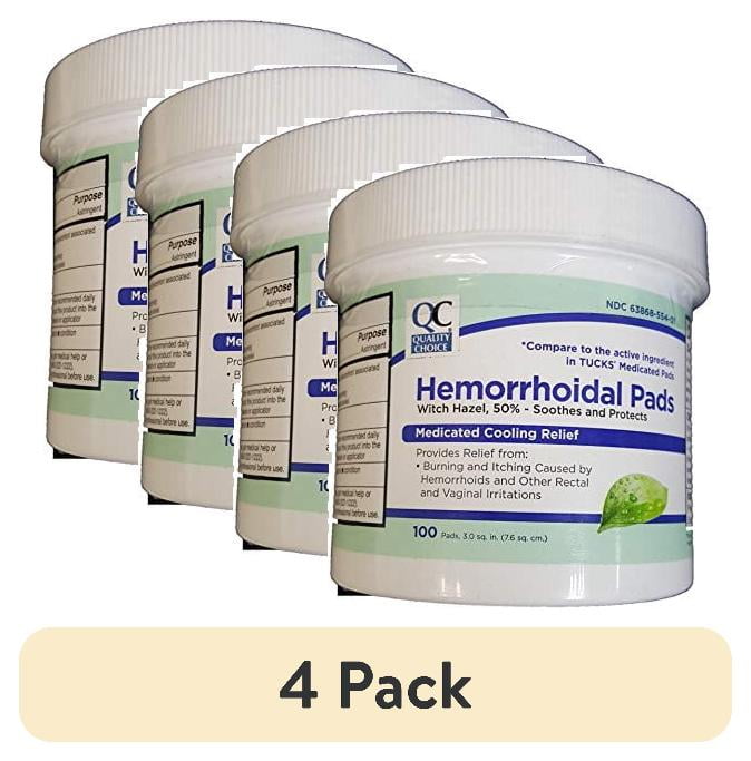 (4 pack) Quality Choice Hemorrhoidal Pads Medicated Cooling Relief 100 ...