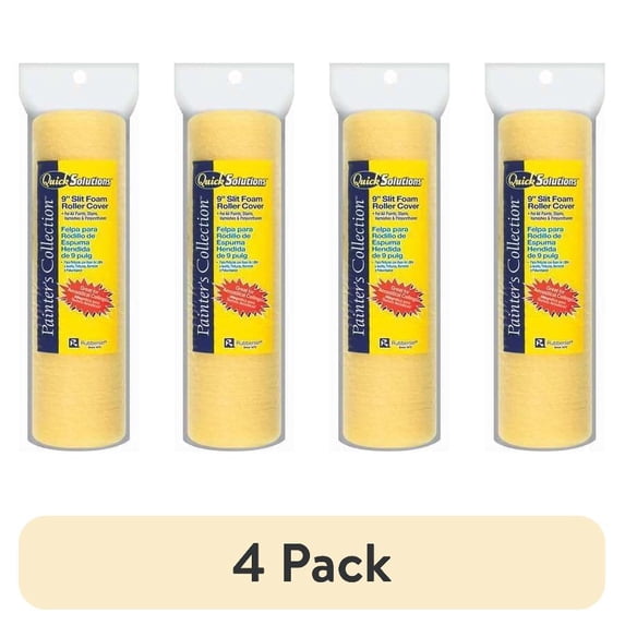 (4 pack) Quick Solutions 9" Paint Roller Cover, 3/16" Nap, Foam ...