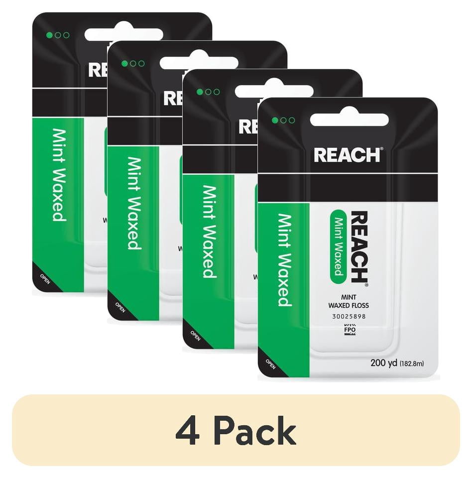 (4 pack) REACH DENTAL FLOSS MINT WAXED 200YD - Walmart.com