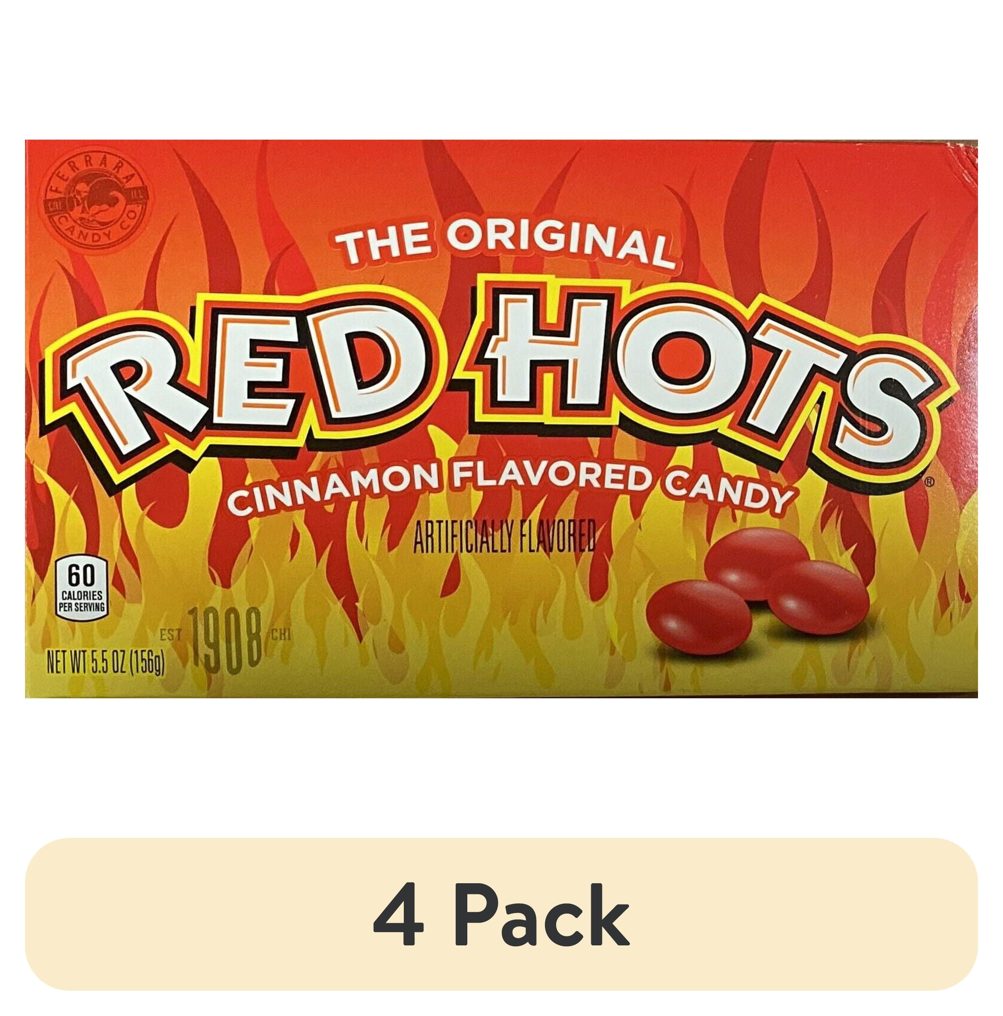 (4 pack) RED HOTS The Original Cinnamon Flavored Chewy Candy Theater ...
