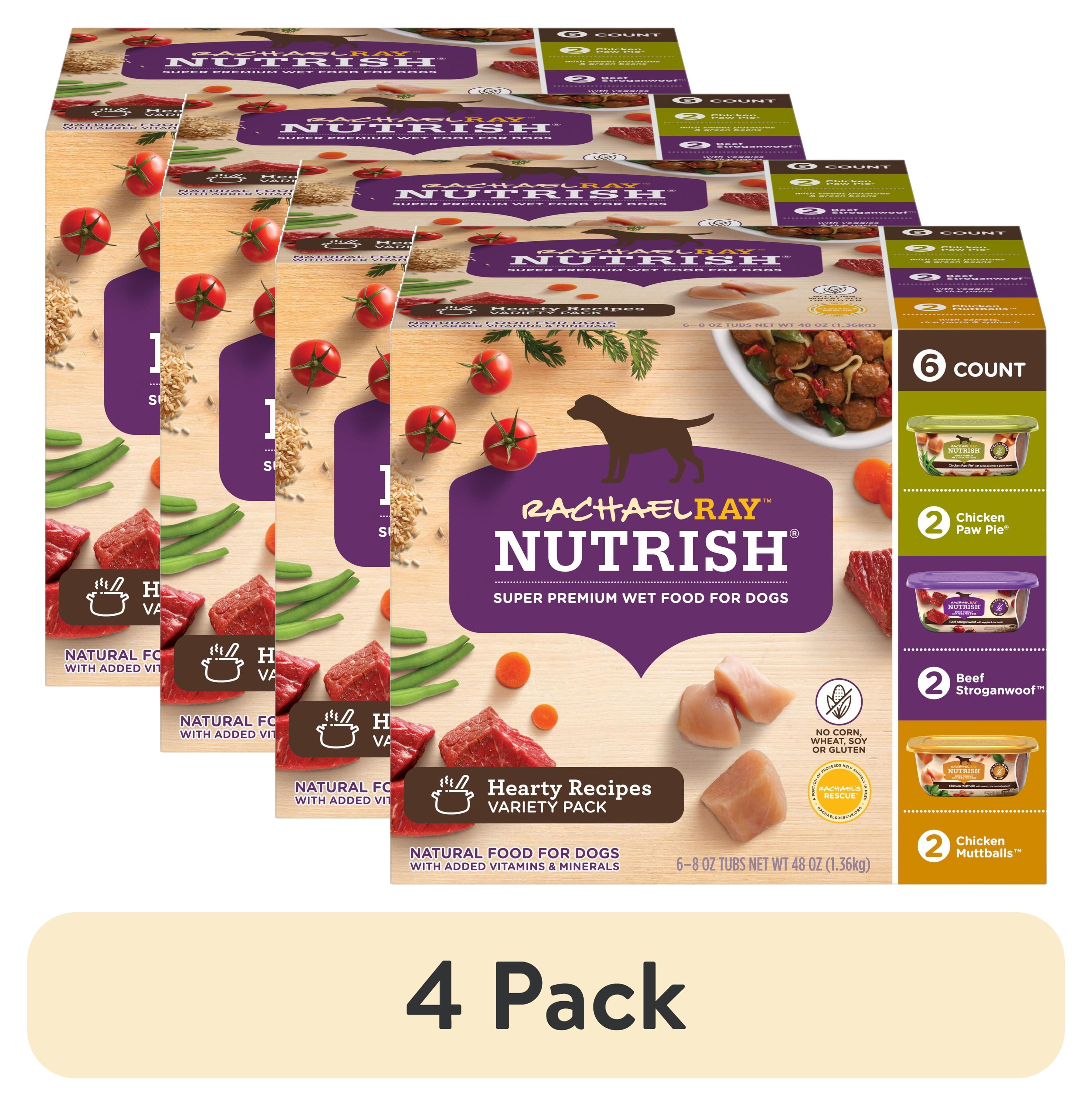 (4 pack) Rachael Ray Nutrish Hearty Recipes Variety Pack Wet Dog Food ...