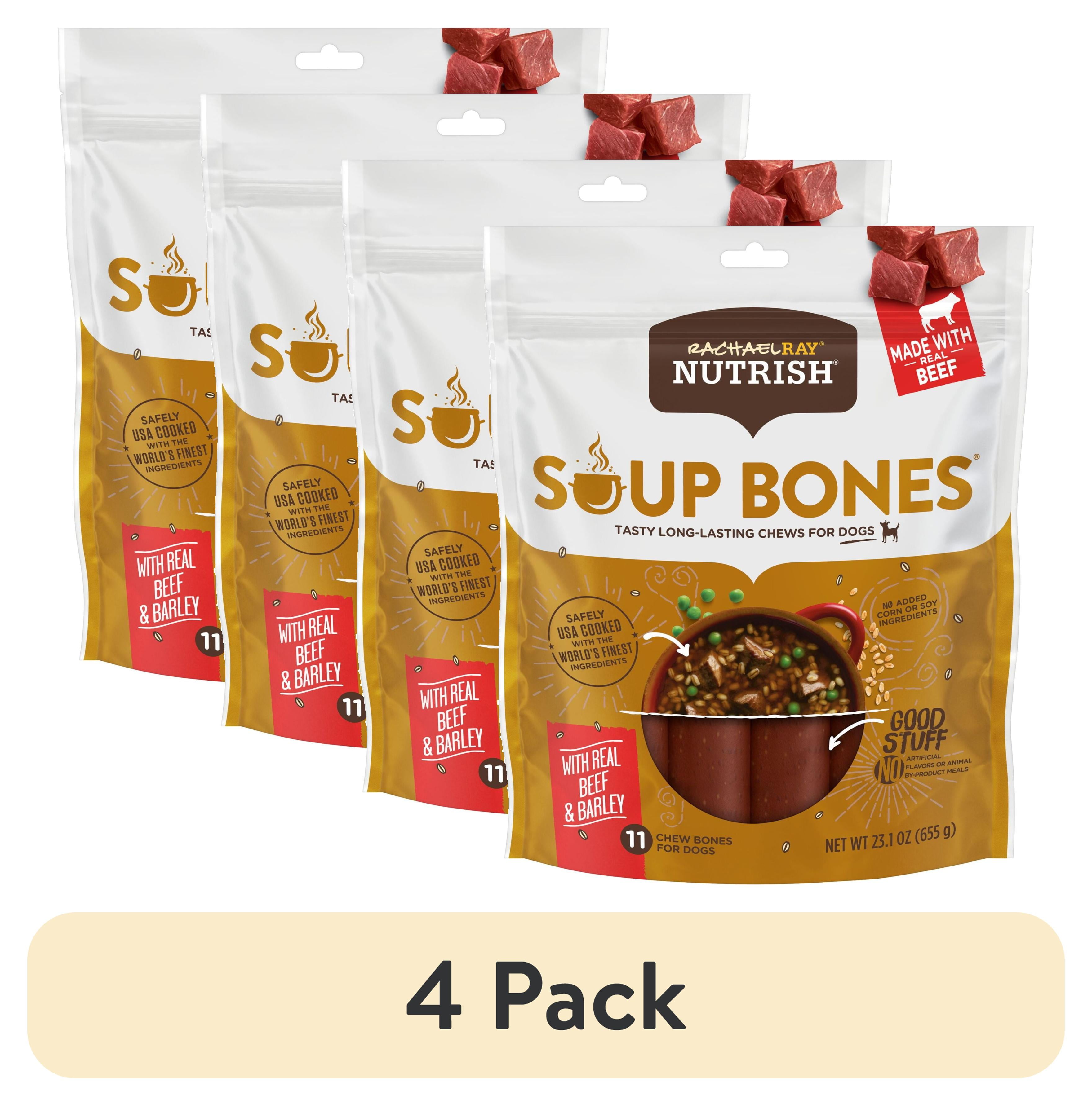 (4 pack) Rachael Ray Nutrish Soup Bones with Real Beef & Barley, 11 Dry ...
