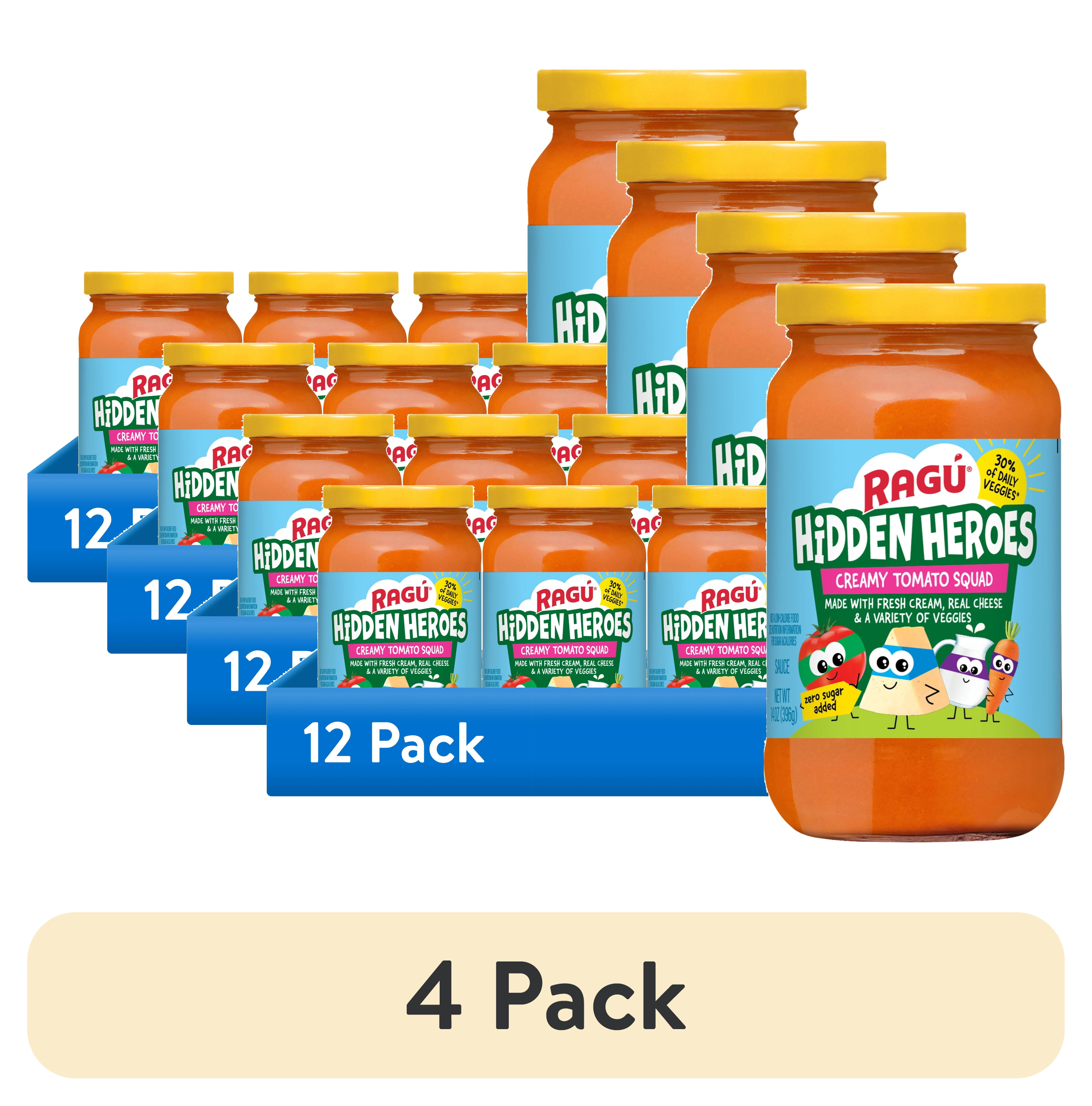(4 pack) Ragu Hidden Heroes Pasta Sauce for Kids, Creamy Tomato Squad ...
