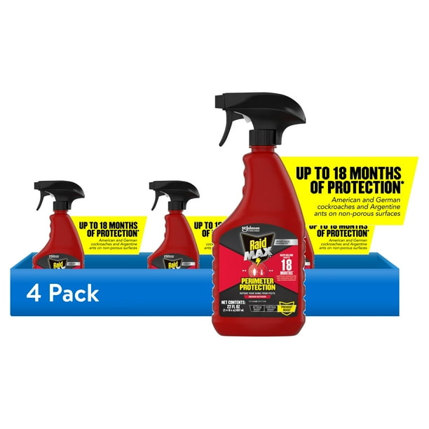 (4 pack) Raid Max Perimeter Protection, Indoor & Outdoor Multi Insect ...