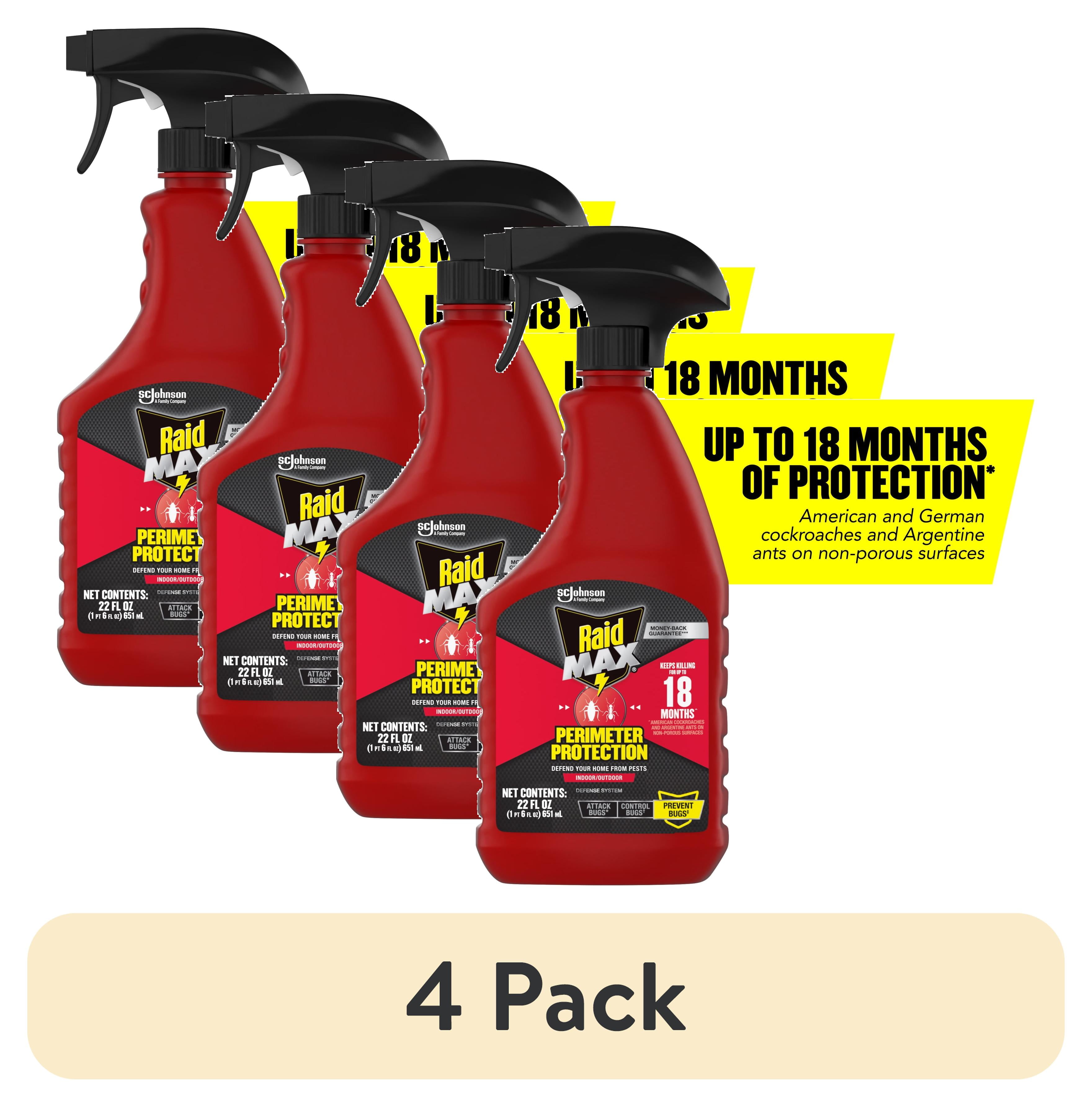 (4 pack) Raid Max Perimeter Protection, Indoor & Outdoor Multi Insect ...