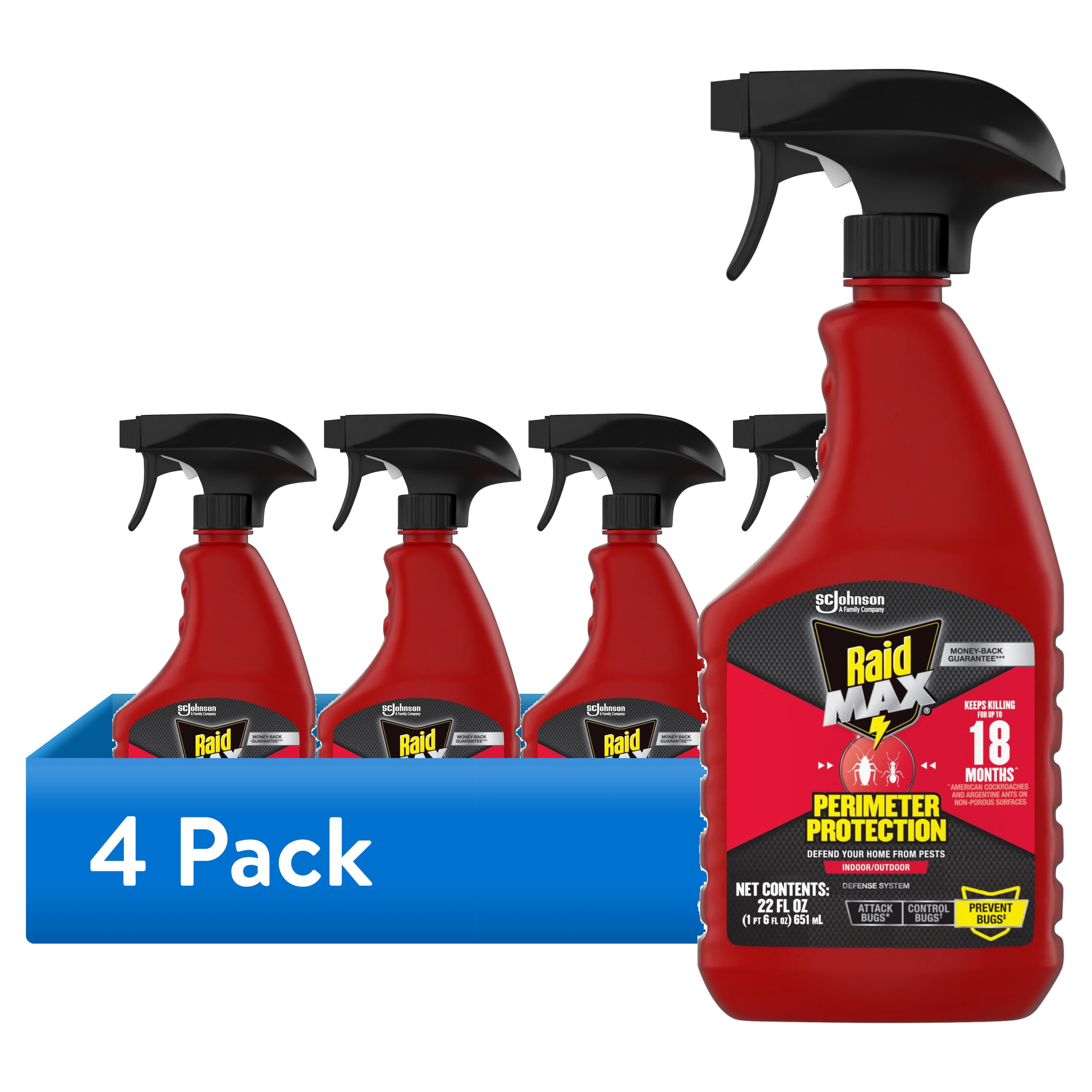 (4 pack) Raid MAX Perimeter Protection, Indoor & Outdoor Multi Insect ...