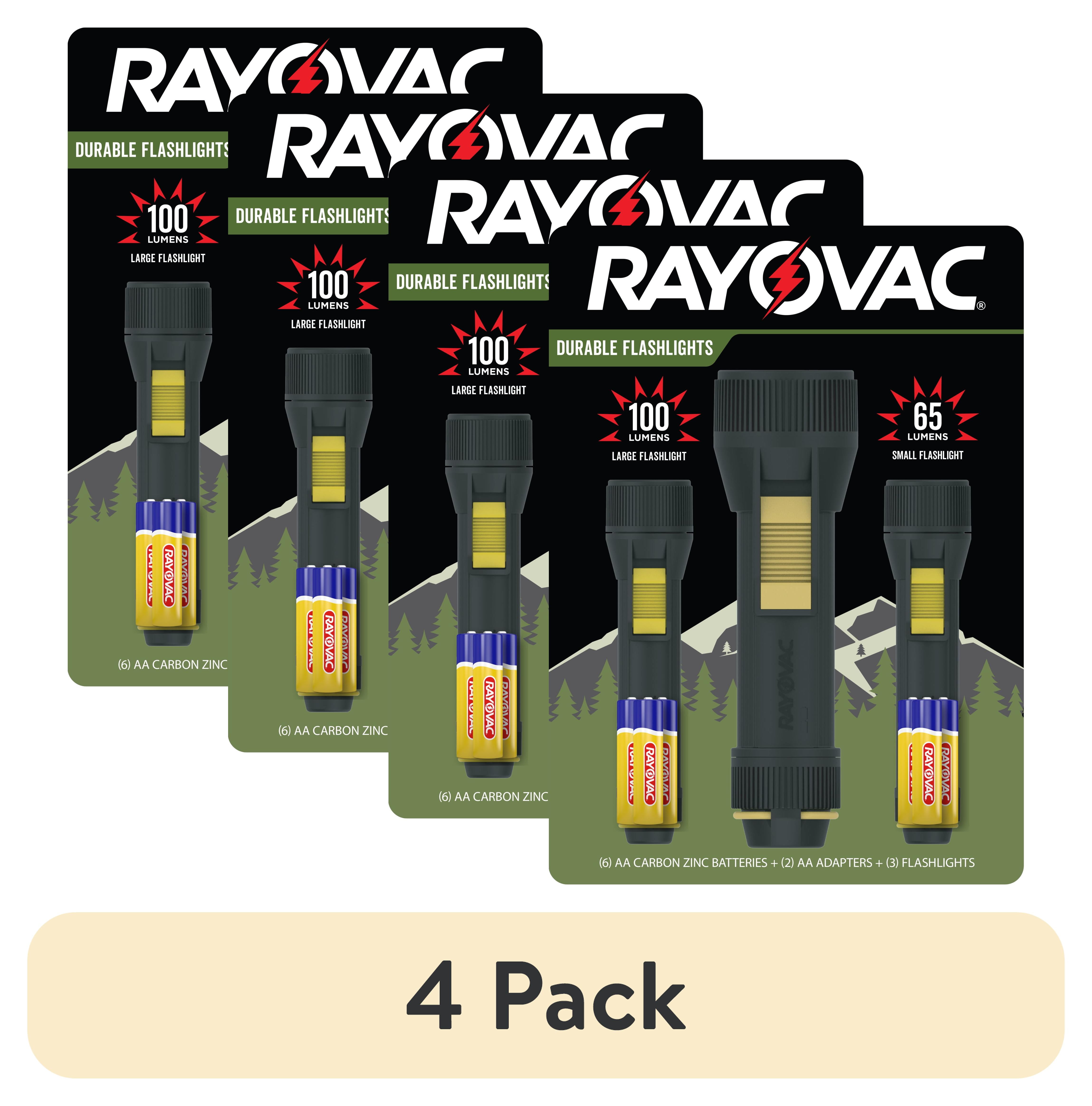 (4 pack) Rayovac Camping LED Bulb Flashlights, 100 & 65 Lumens, 3-Pack ...