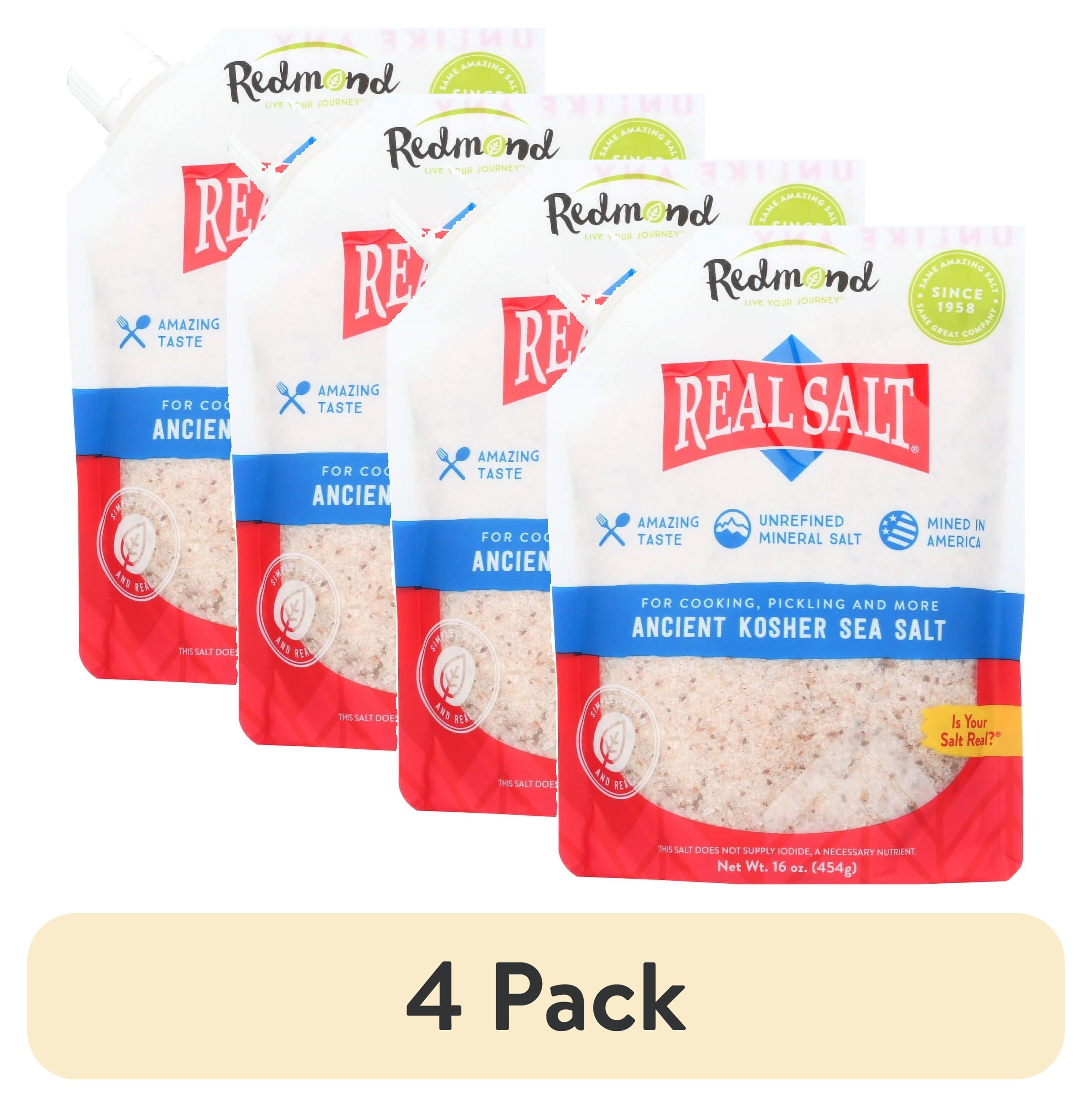 (4 pack) Redmond Real Salt Gourmet Kosher Sea Salt, 16 oz - Walmart.com