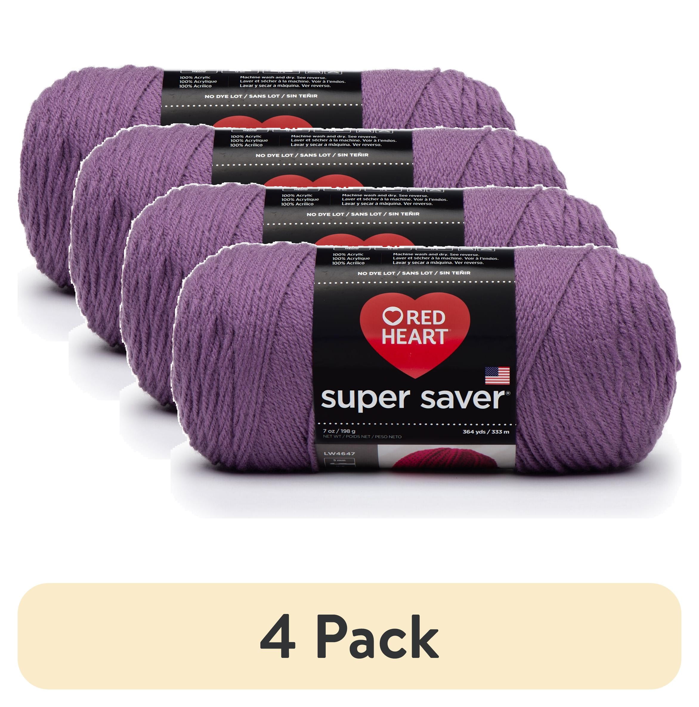 (4 pack) Red Heart® Super Saver™ #4 Worsted Acrylic Yarn, Mediumpurple ...