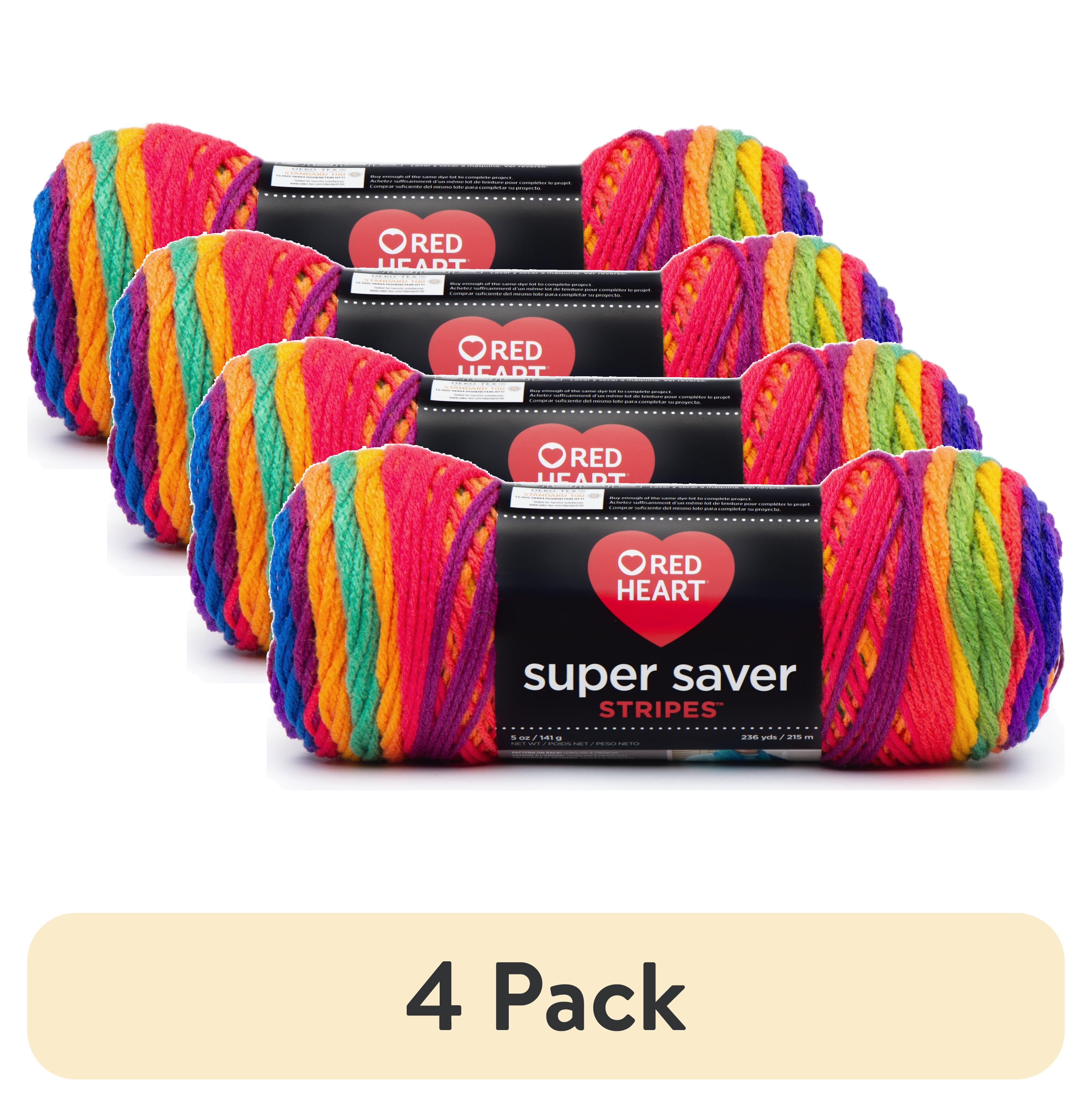 (4 pack) Red Heart® Super Saver™ #4 Worsted Acrylic Yarn, Favorite ...