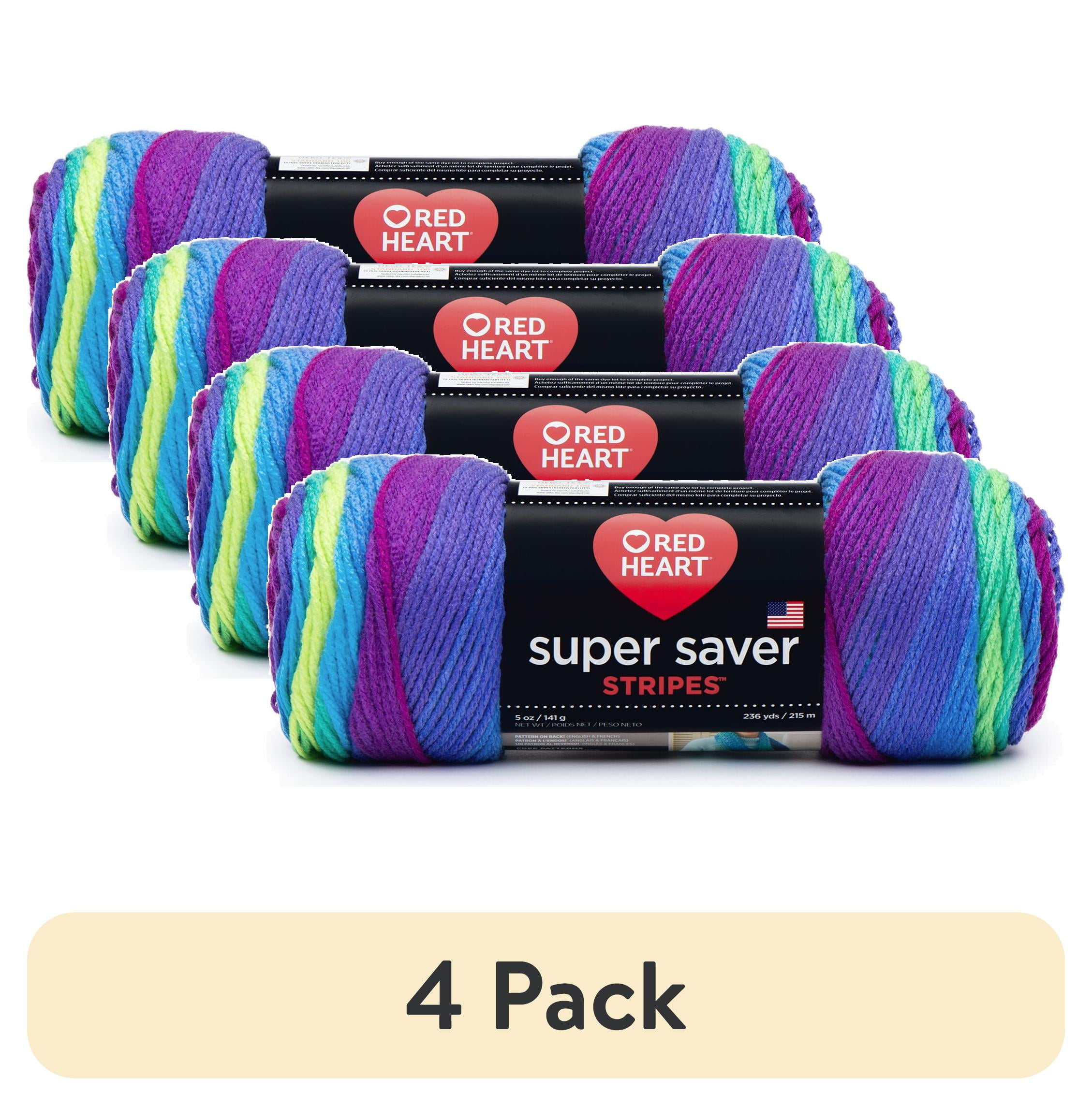 (4 pack) Red Heart® Super Saver™ #4 Worsted Acrylic Yarn, Parrot stripe ...