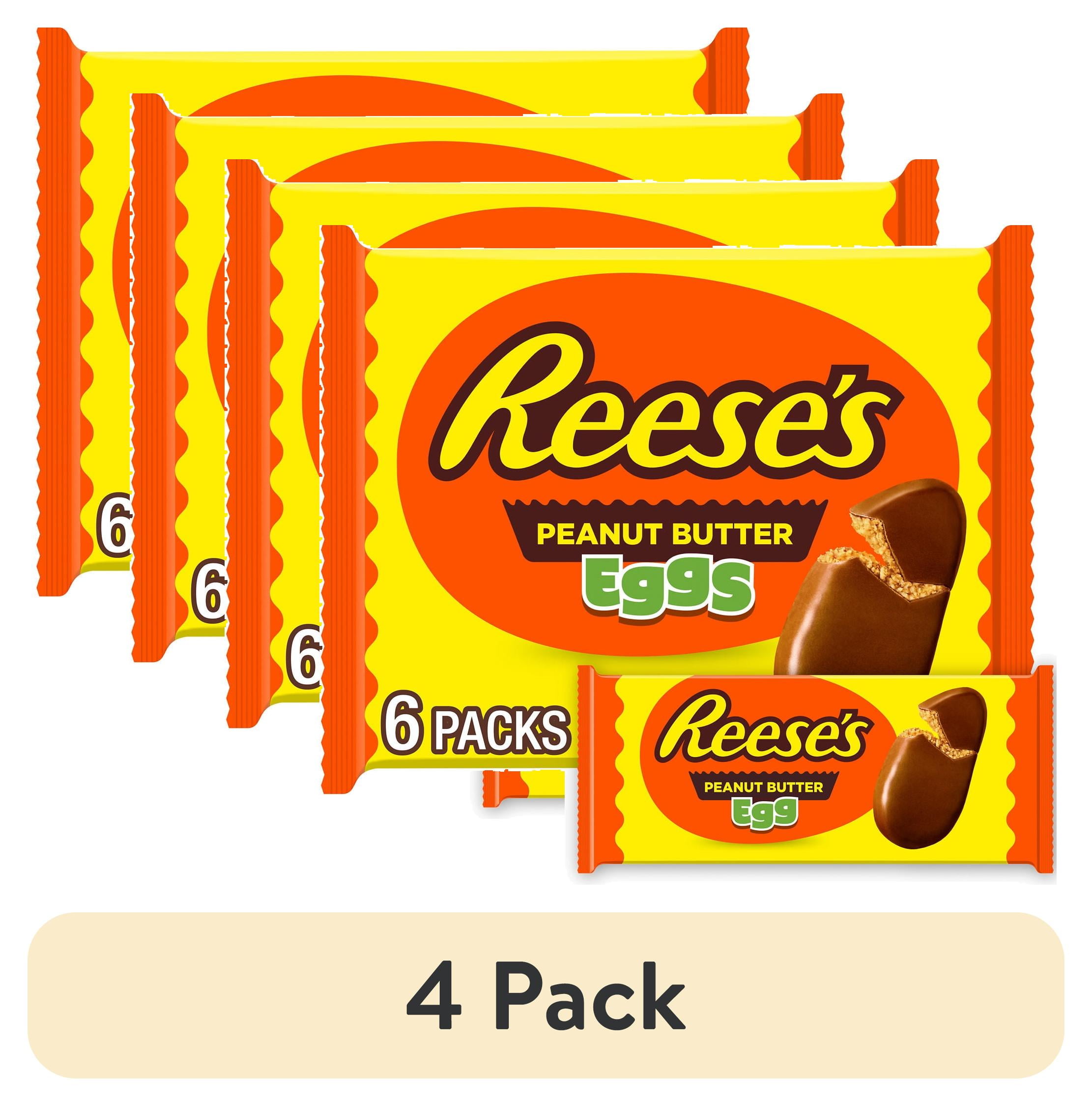 (4 pack) REESE'S Milk Chocolate Peanut Butter Eggs, Easter Candy Packs ...