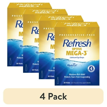 (2 pack) Refresh Optive Mega-3 Lubricant Eye Drops Preservative-Free ...