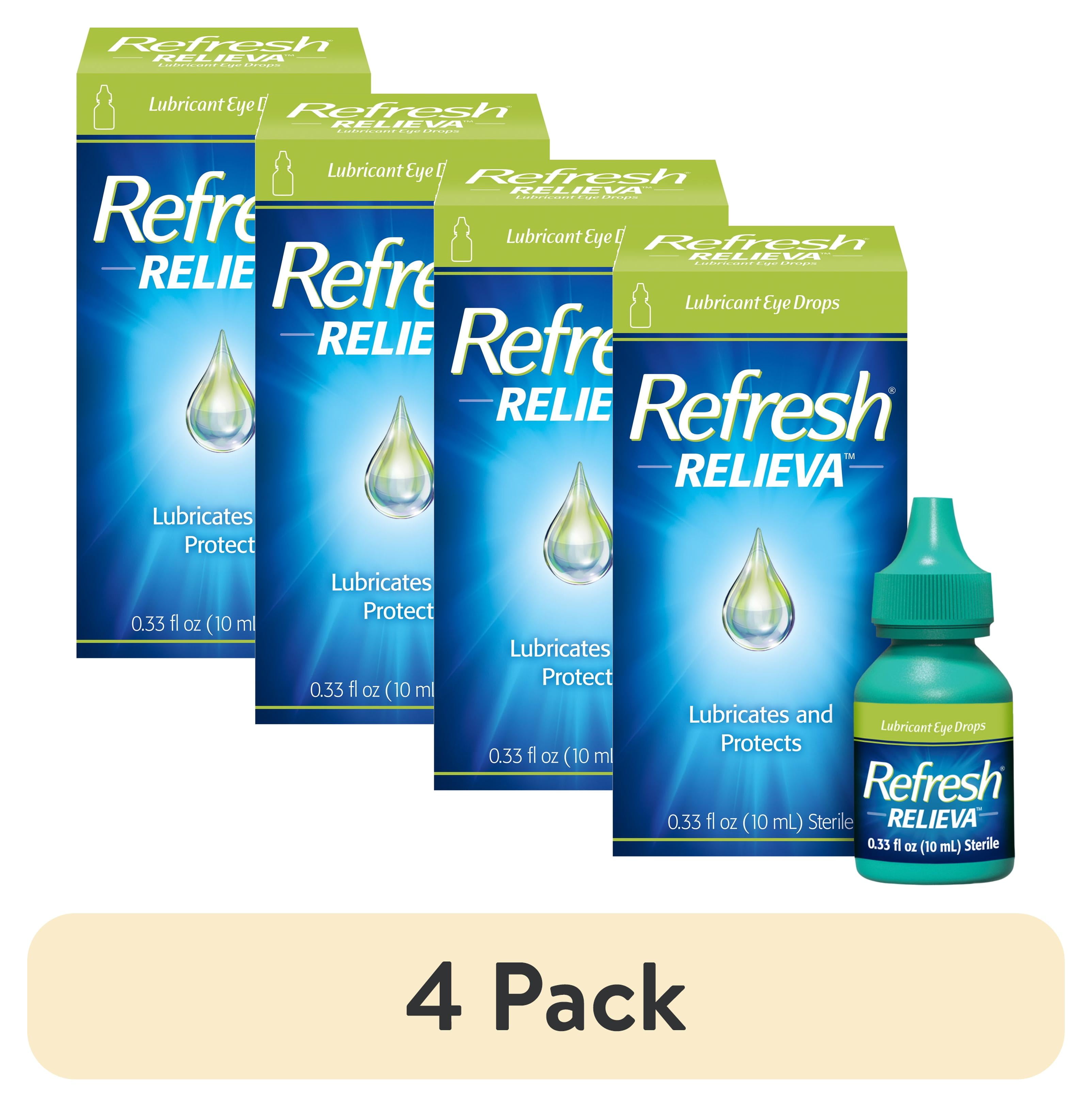 (4 pack) Refresh Relieva Lubricant Eye Drops, Lubricates & Protects Dry ...