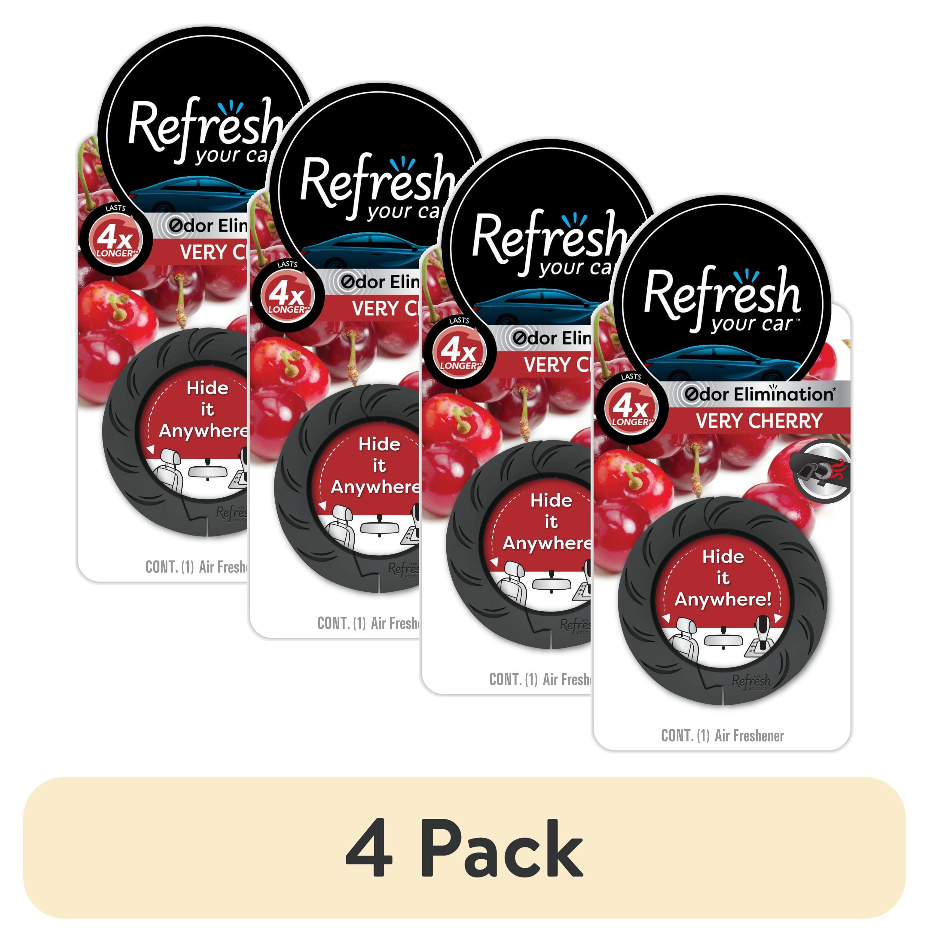 (4 pack) Refresh Your Car! Auto Hanging Air Freshener (Very Cherry ...