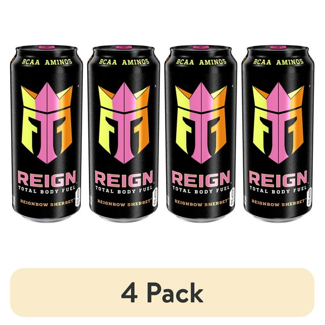 (4 pack) Reign Total Body Fuel, Reignbow Sherbet, Performance Energy ...