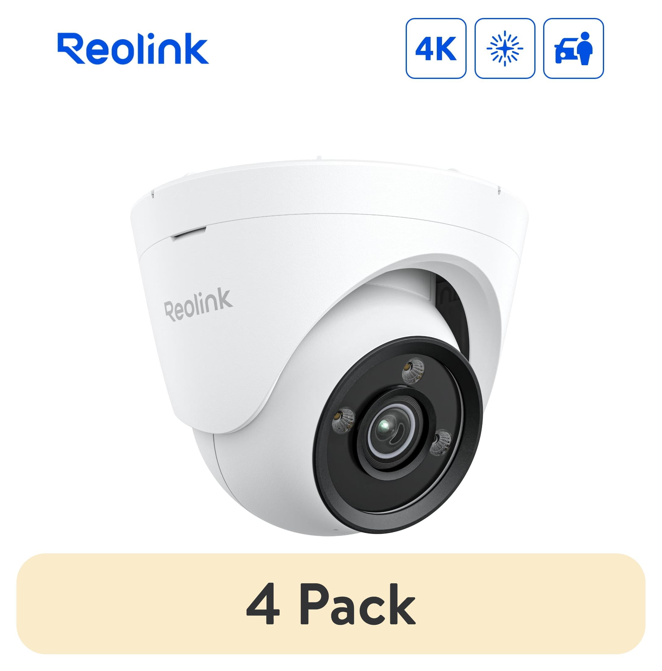 (4 pack) Reolink 4K 8MP Dome PoE IP Camera Color Night Vision F1 Super ...
