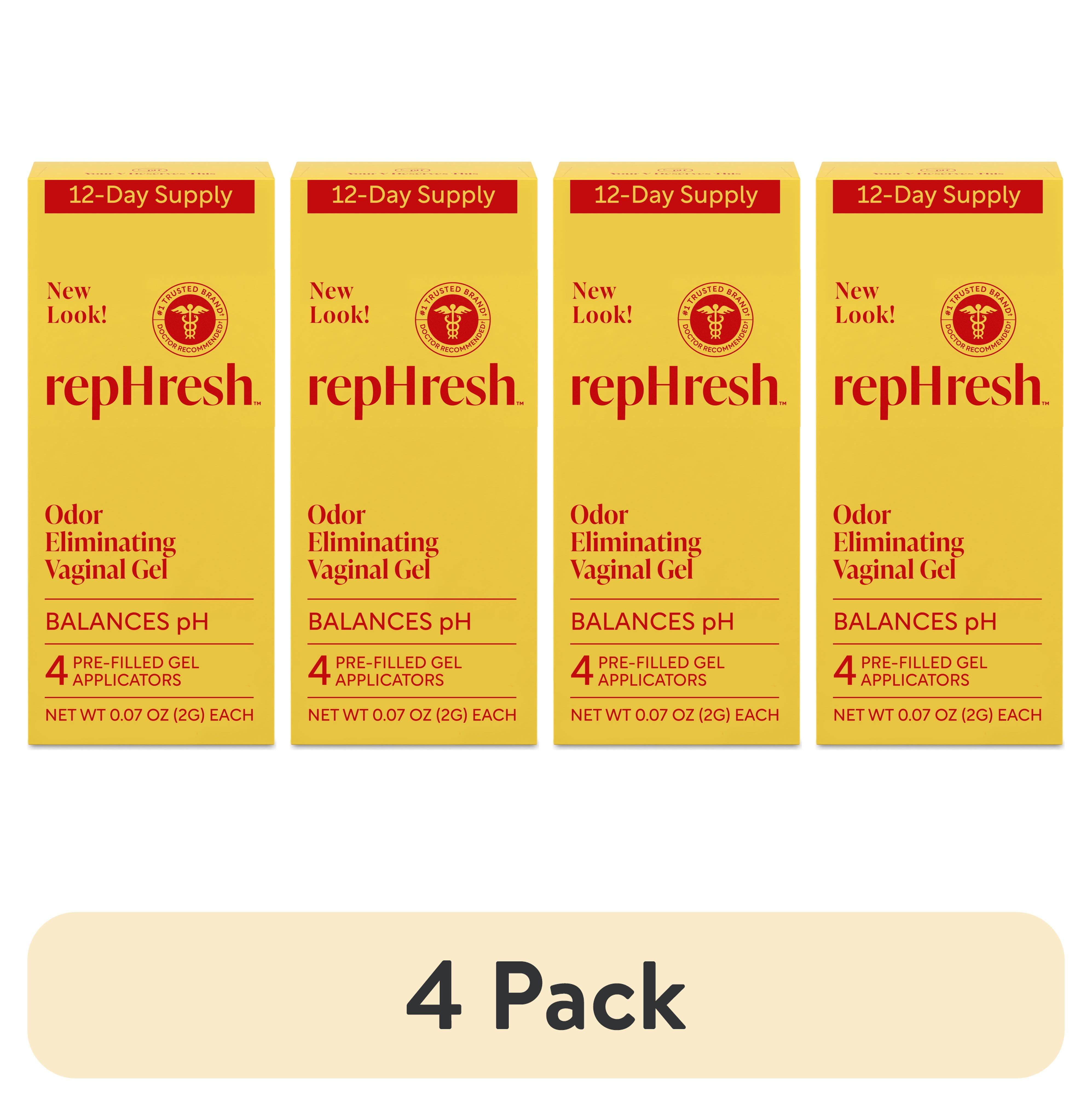 (4 pack) repHresh Odor Eliminating Vaginal Gel, Clinically Tested to ...