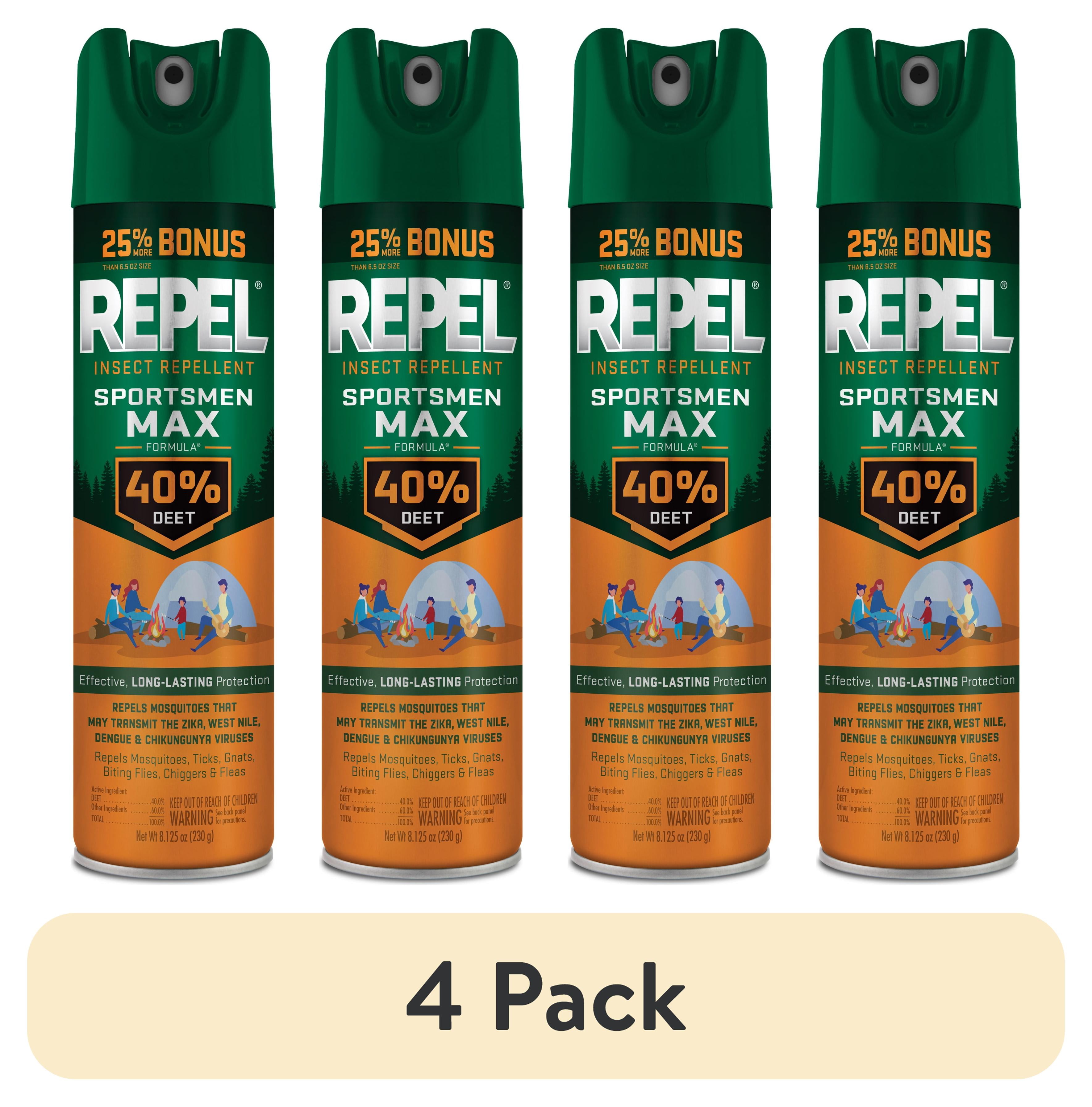 (4 pack) Repel Sportsmen Max Formula Insect Repellent Aerosol Spray w ...