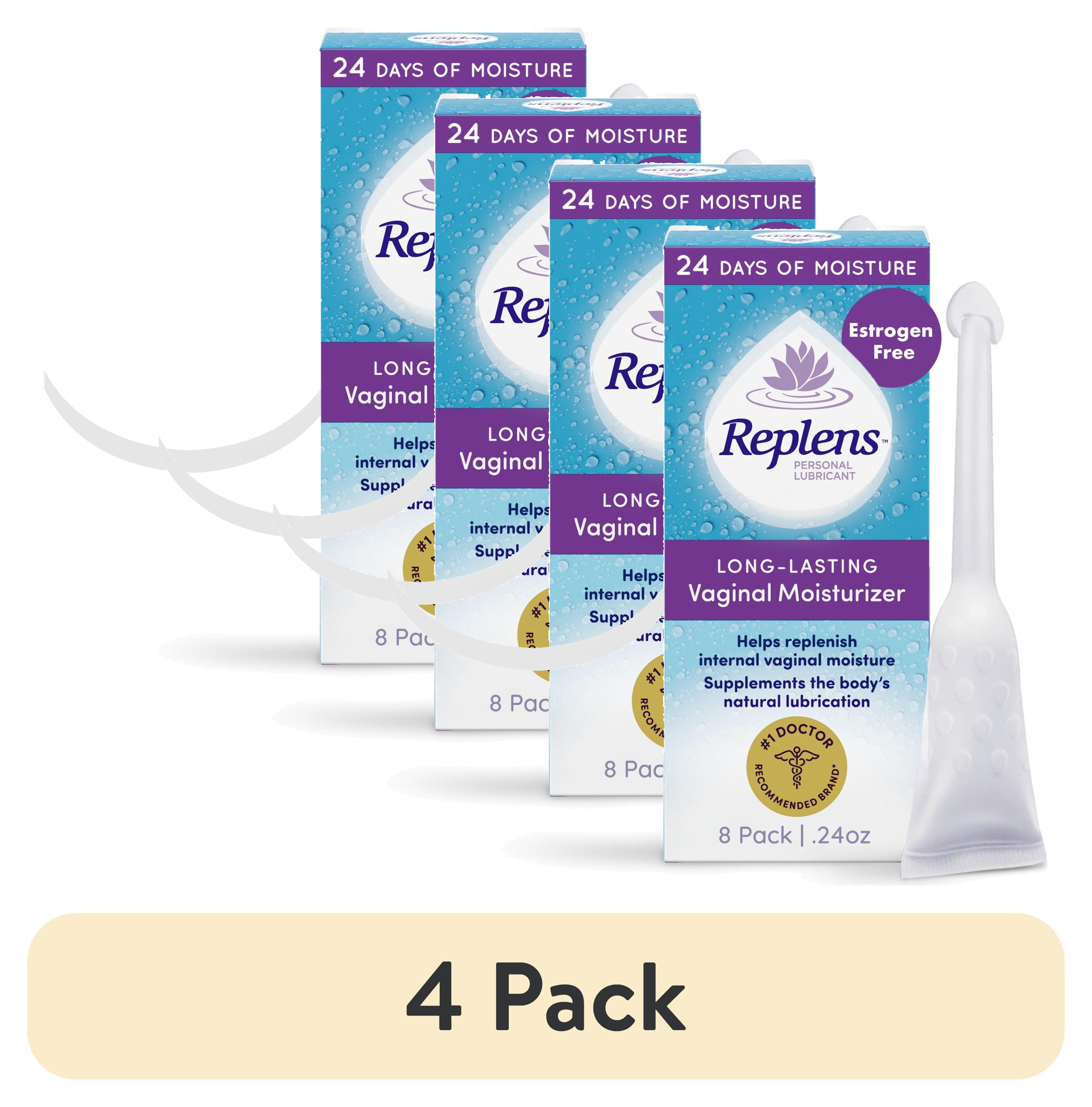 (4 pack) Replens Long-Lasting Vaginal Moisturizer Gel with Single-Use ...