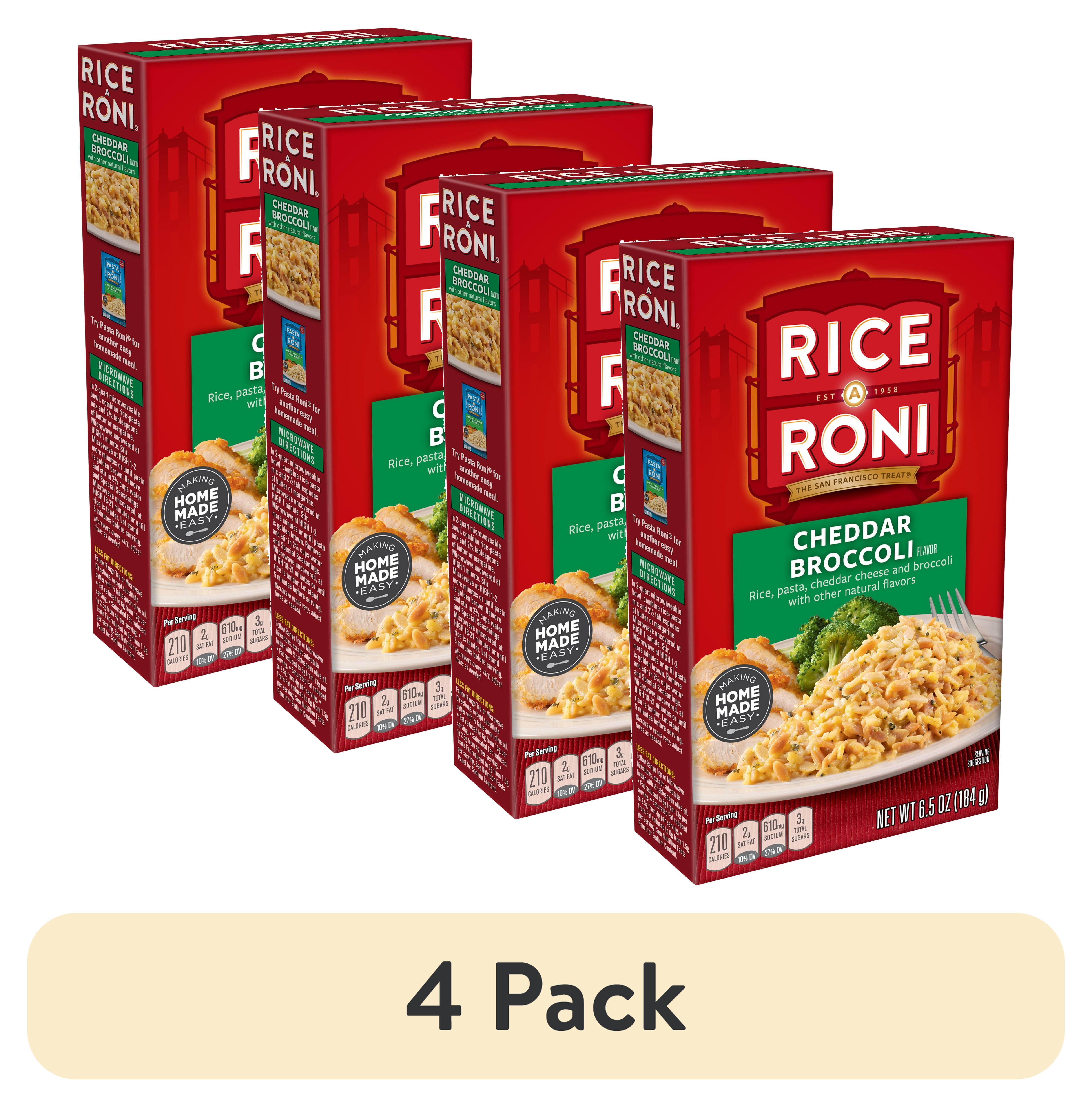 (4 pack) Rice-A-Roni Cheddar Broccoli Flavor Rice, 6.5 oz Cardboard Box ...