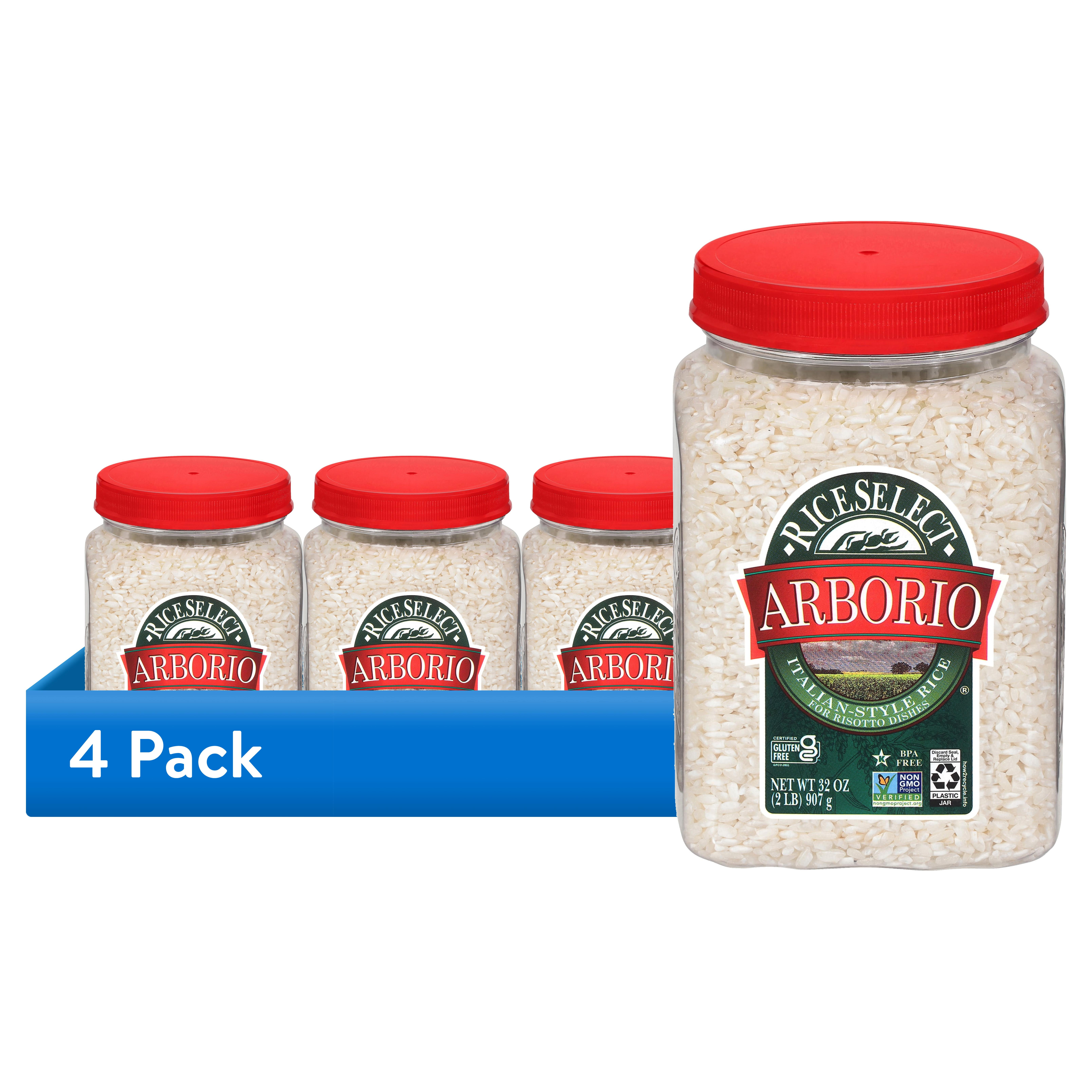 (4 pack) RiceSelect Arborio Rice, Italian-Style Rice for Risotto, 2 lb ...