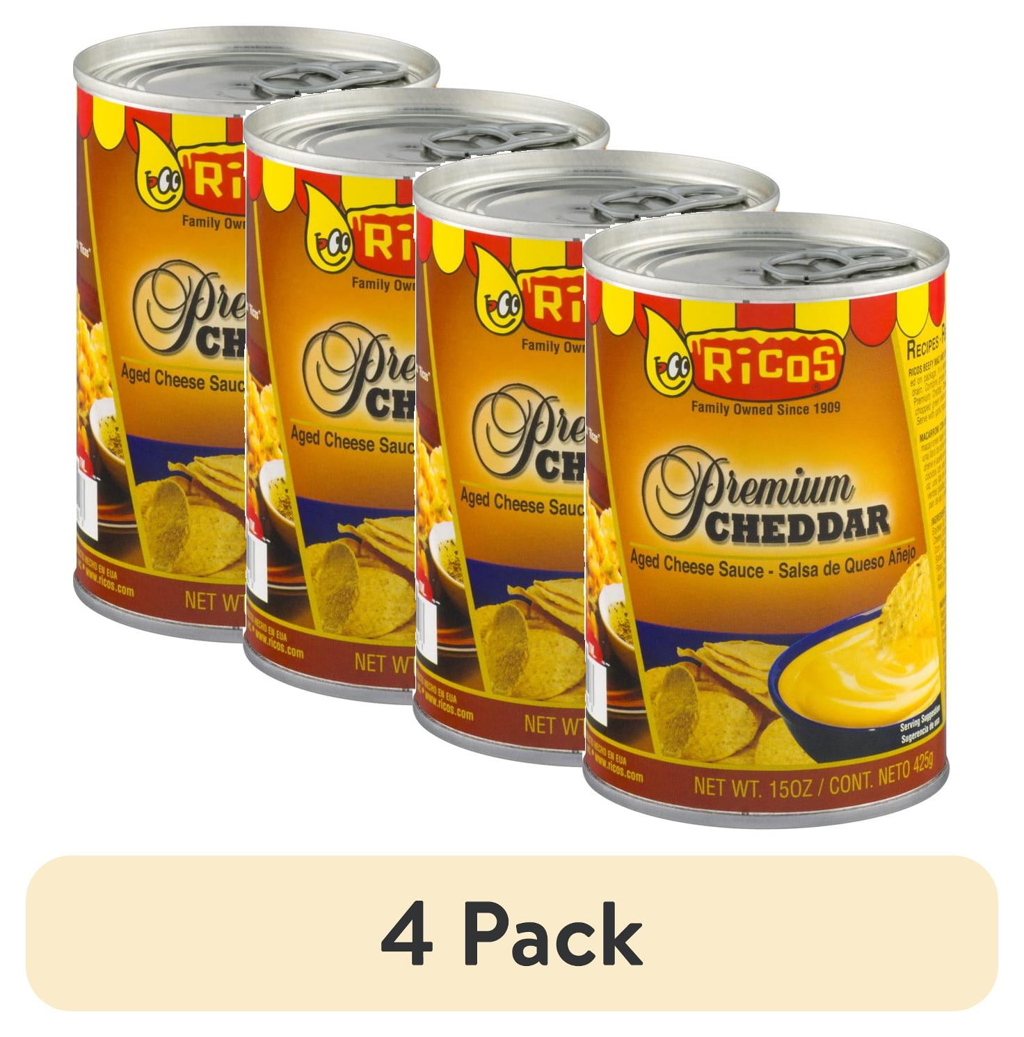 (4 pack) Ricos Premium Cheddar Aged Ready to Serve Cheese Sauce, 15 oz ...