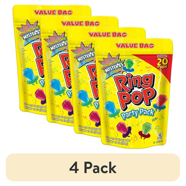 (4 pack) Ring Pop, Kosher, Assorted Flavor, Individually Wrapped ...