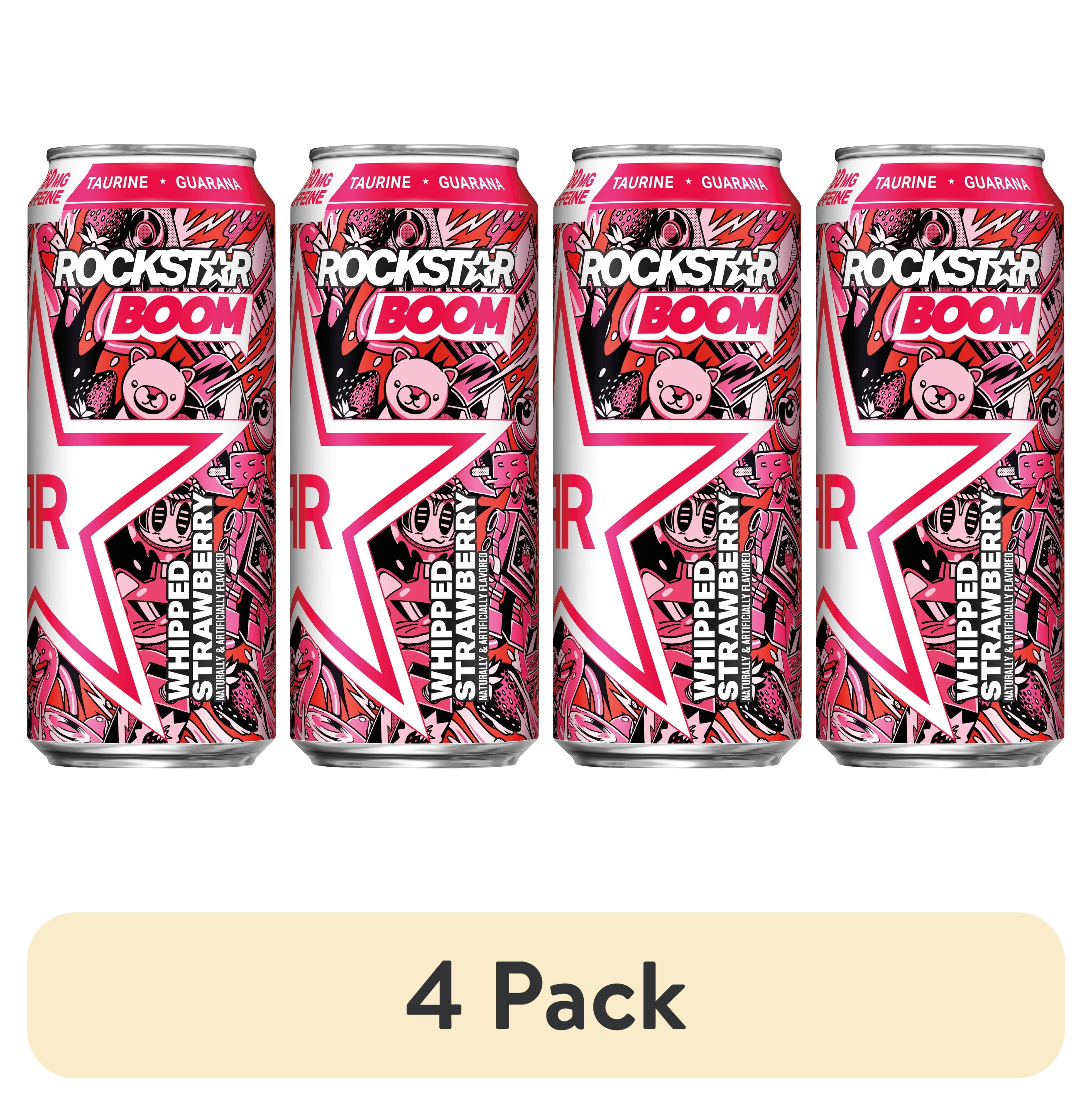 (4 pack) Rockstar Boom! Whipped & Blended Strawberry Energy Drink, 16 ...