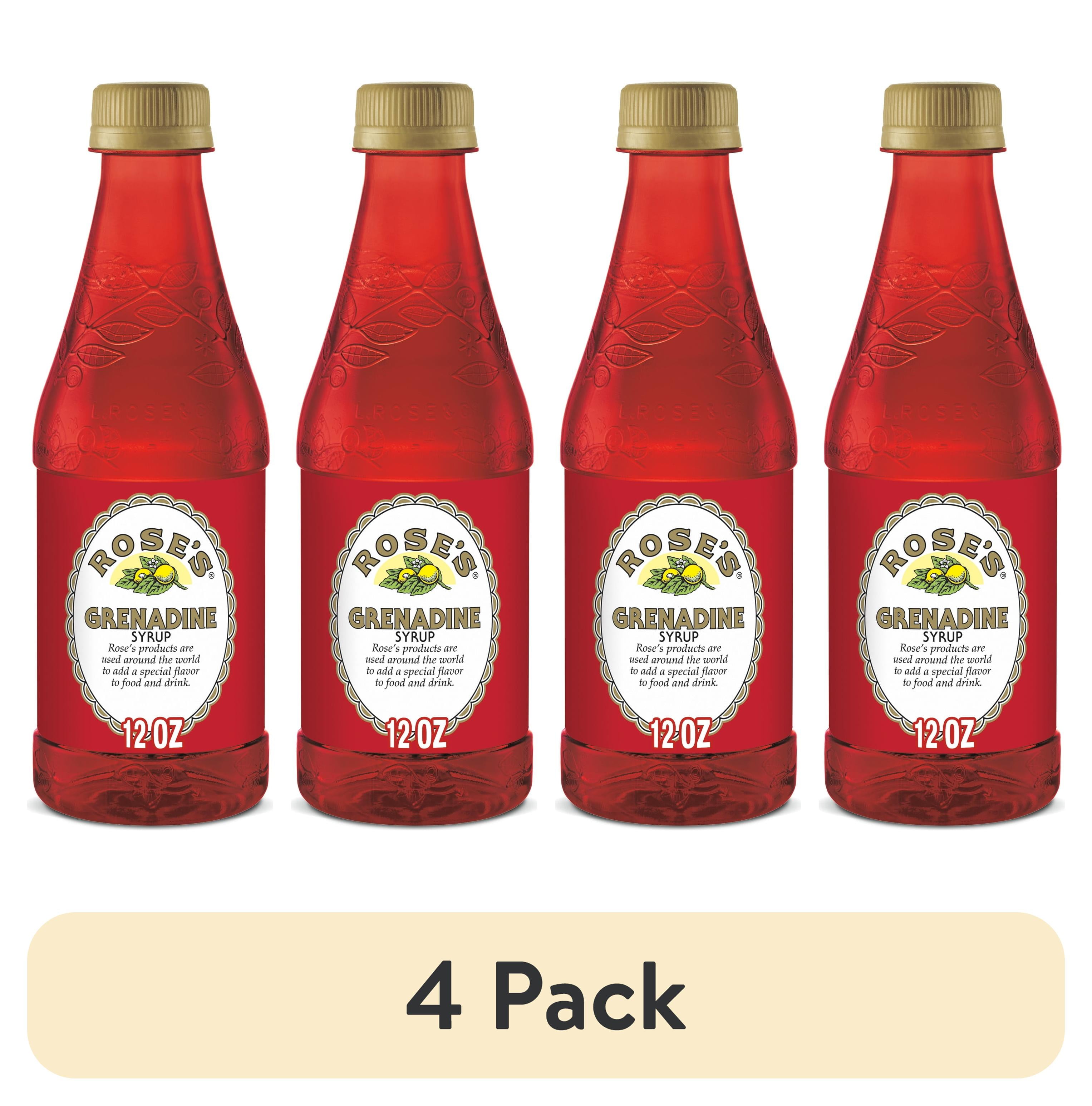 (4 pack) Rose's Cane Sugar Grenadine Mixer, 12 fl oz, Bottle - Walmart.com